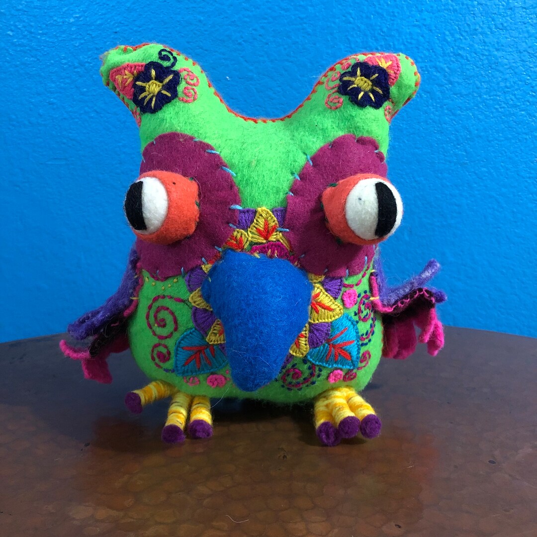 Hand Sewn Stuffed Animal Owl Plush Toy - Etsy