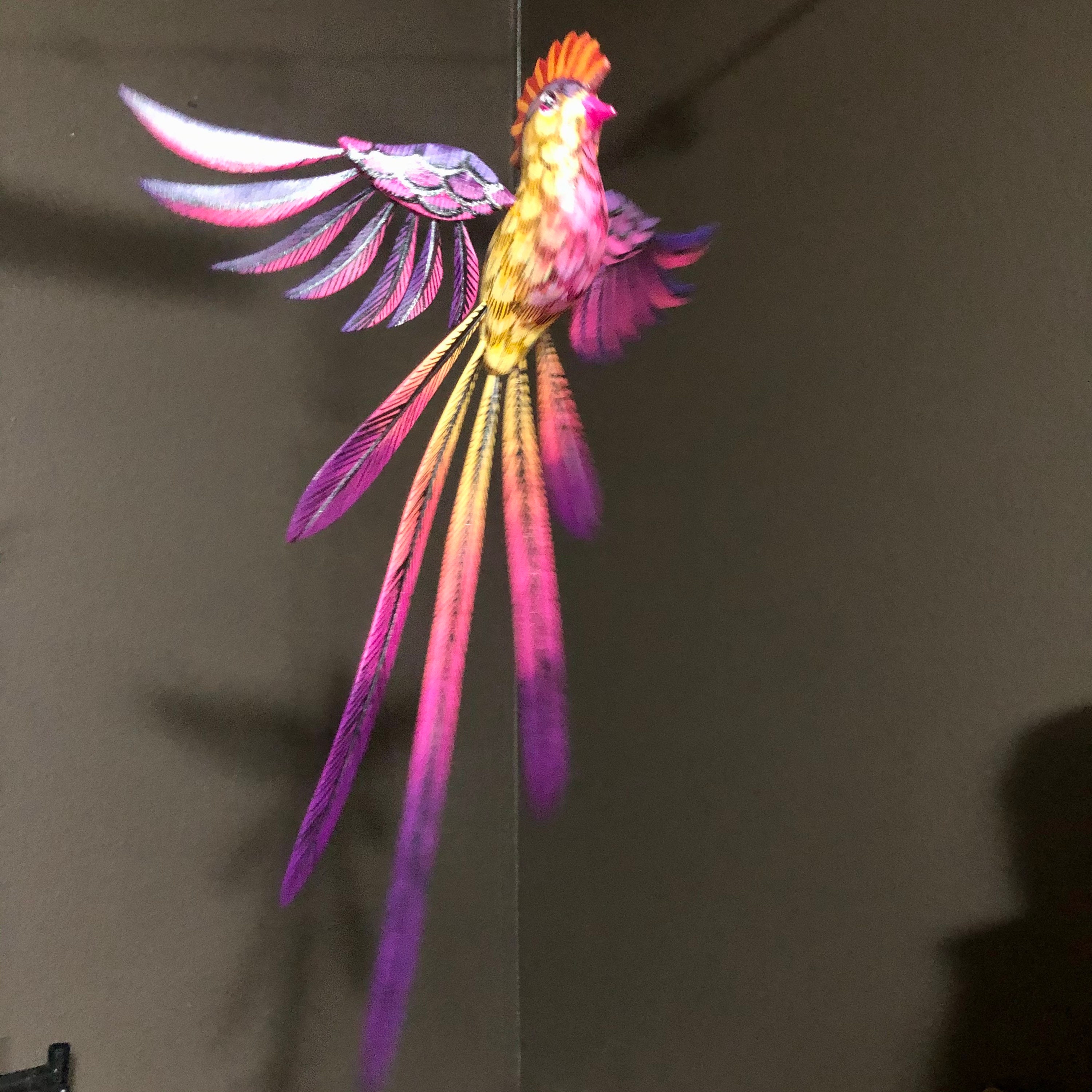 Alebrije Exotic Quetzal Bird Wood Carving by Roberto and Esperanza Martinez