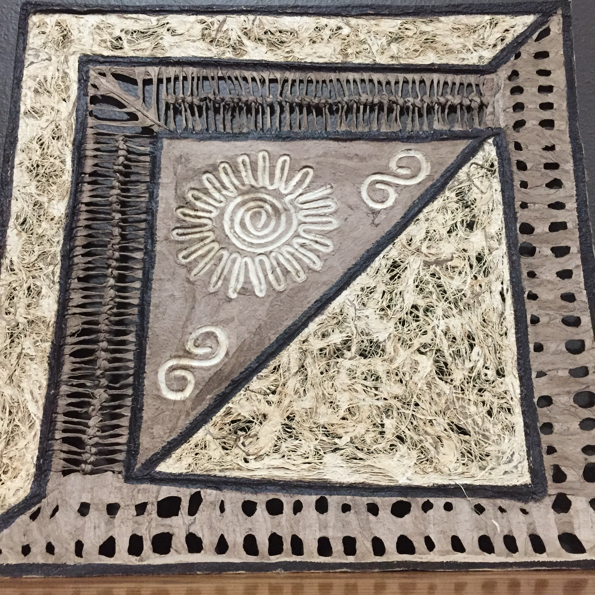 Amate Bark Paper Wall Art with Sun Design