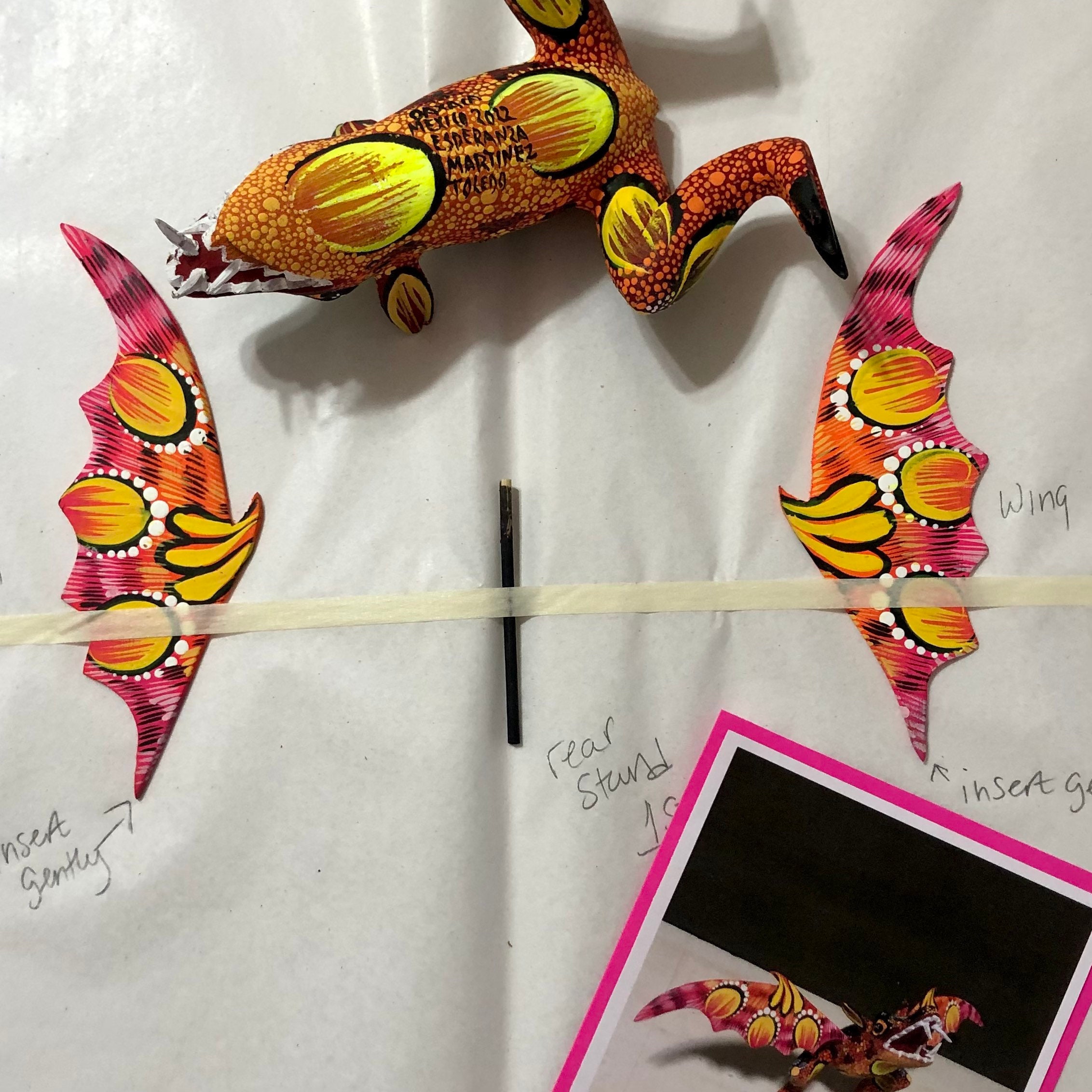 Alebrije Bat Wood Carving by Roberto and Esperanza Martinez from Oaxaca ...
