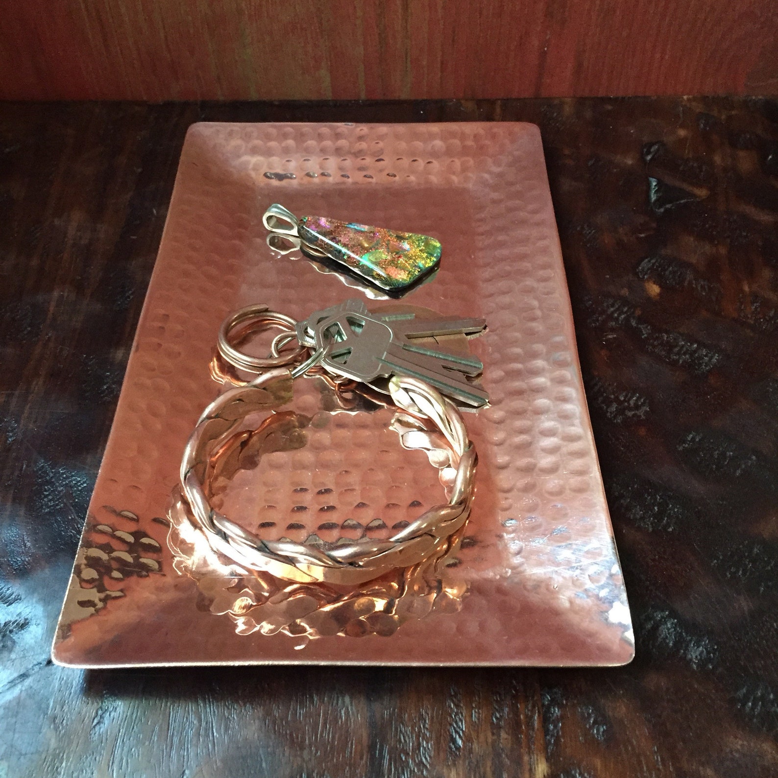 Pure Hammered Copper Valet Tray 8 X 5 - Etsy
