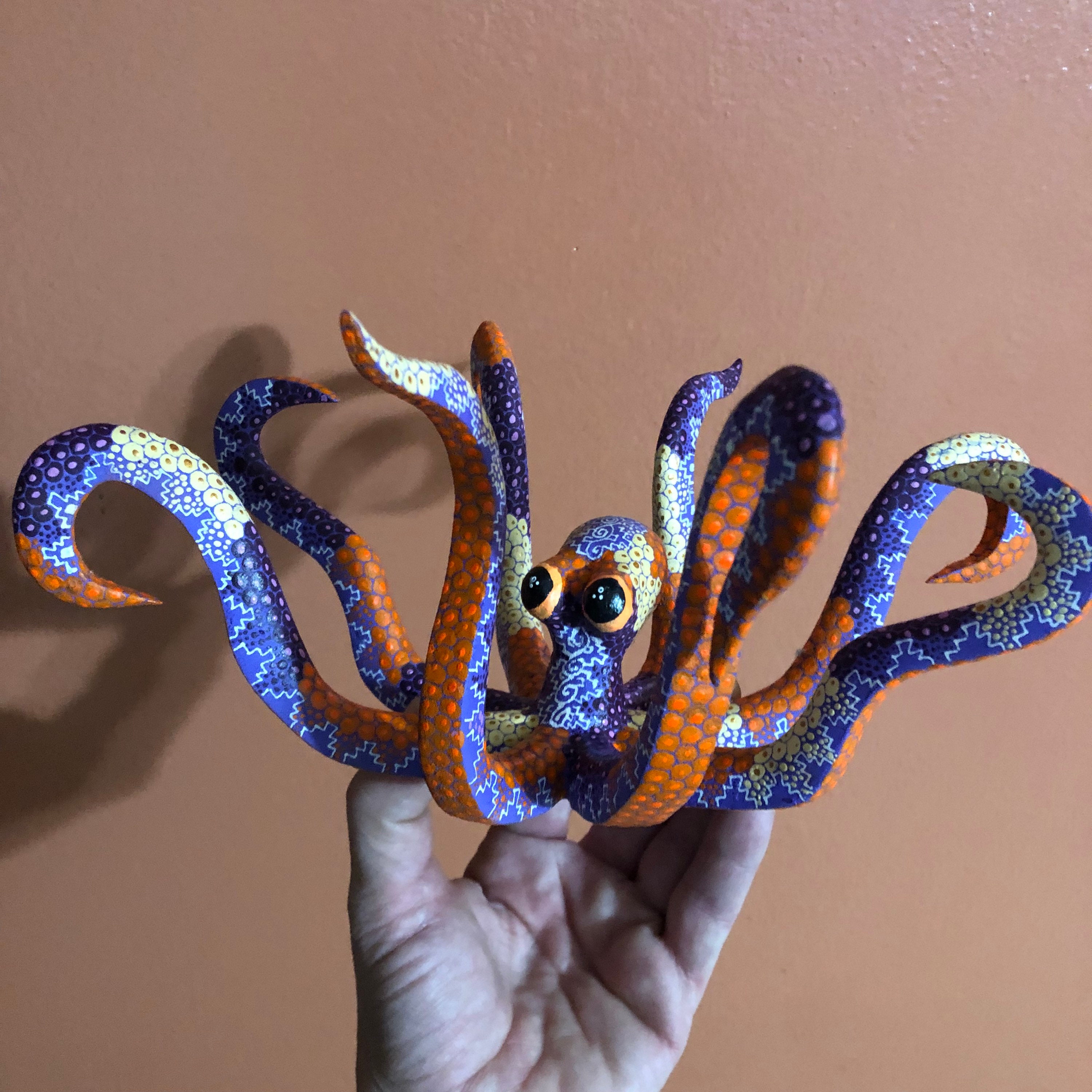 Alebrije Octopus Wood Carving by Esperanza Martinez from Oaxaca, Mexico.