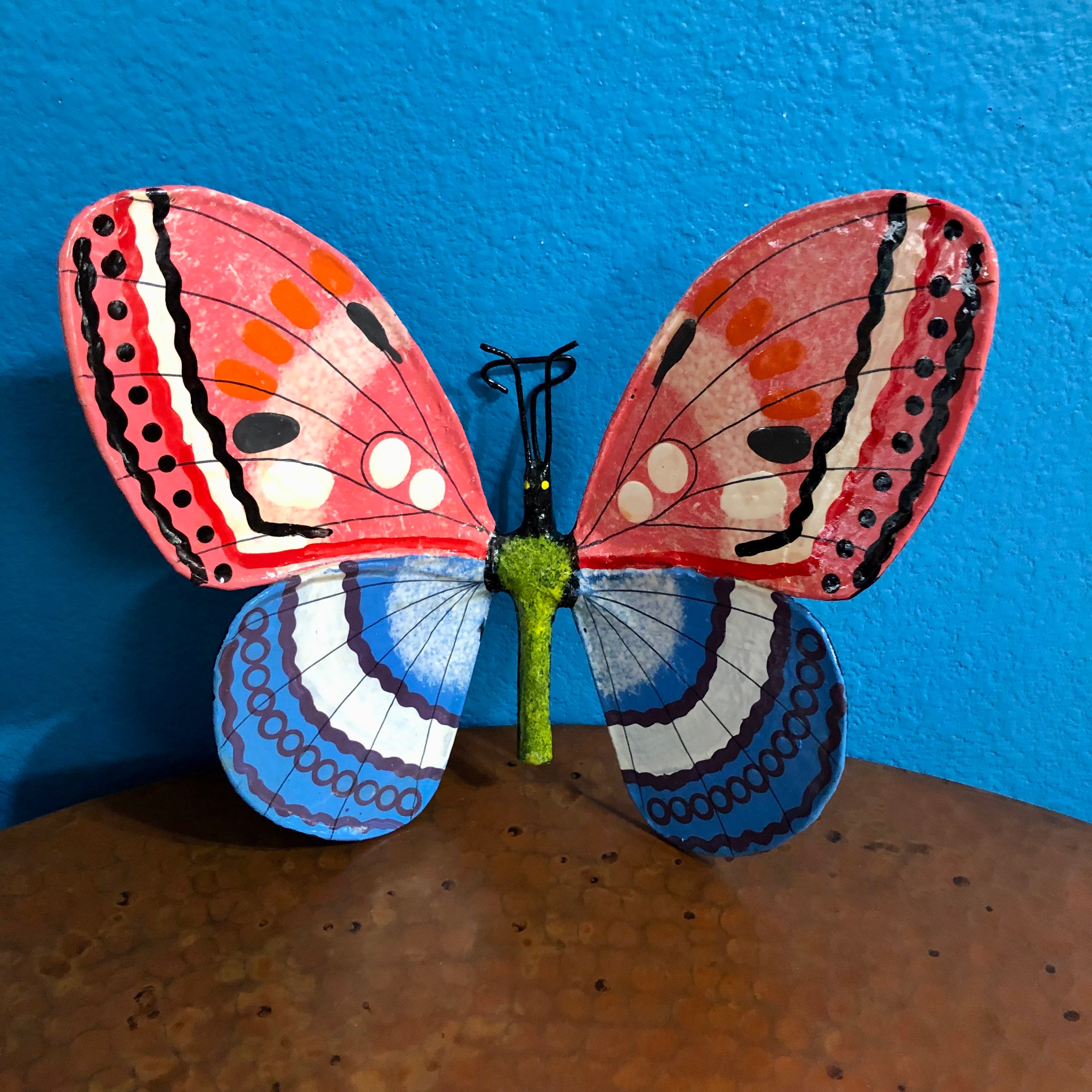 Large Paper Maché Butterfly Wall Ornament from Izamal, Yucatán, Mexico