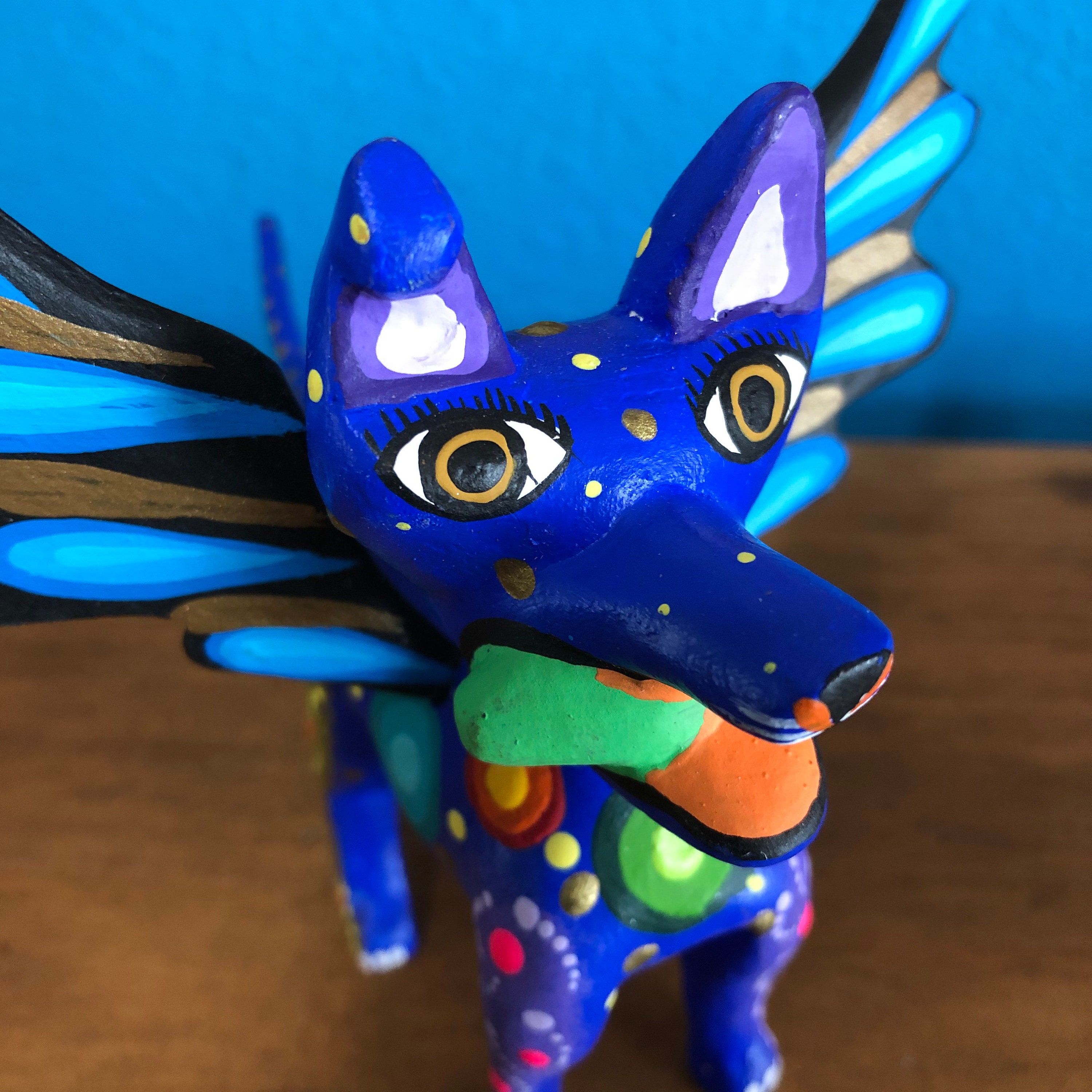 Alebrije Spirit Dog Handcrafted Wood Carving by Reyna Peña from Oaxaca ...