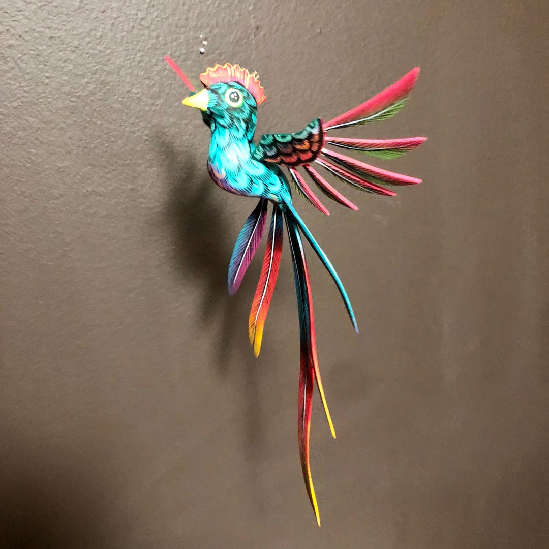 Alebrije Exotic Quetzal Bird Wood Carving by Roberto and Esperanza ...
