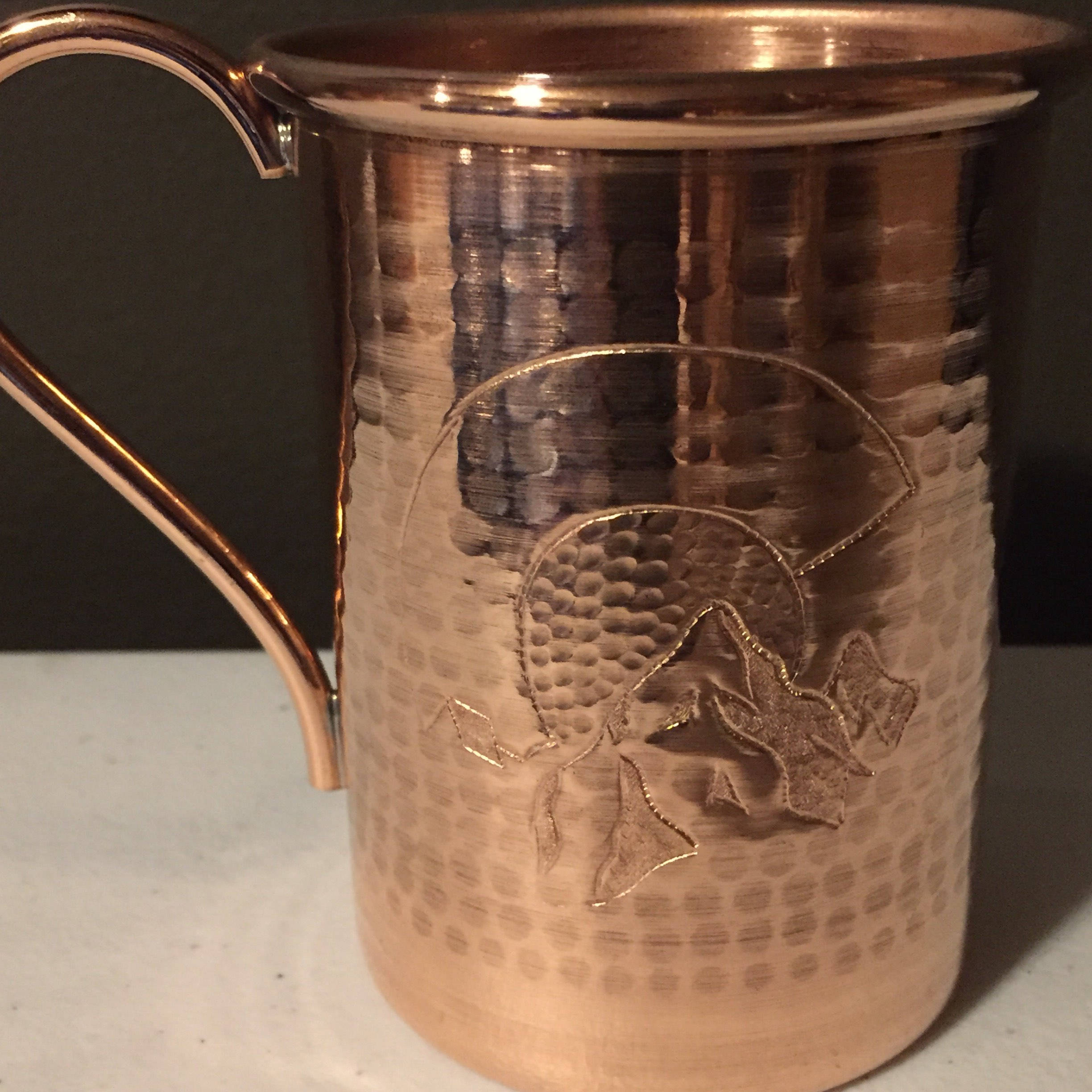 16 oz. Moscow Mule Hammered Copper Mug w/ Colorado C with mountains ...