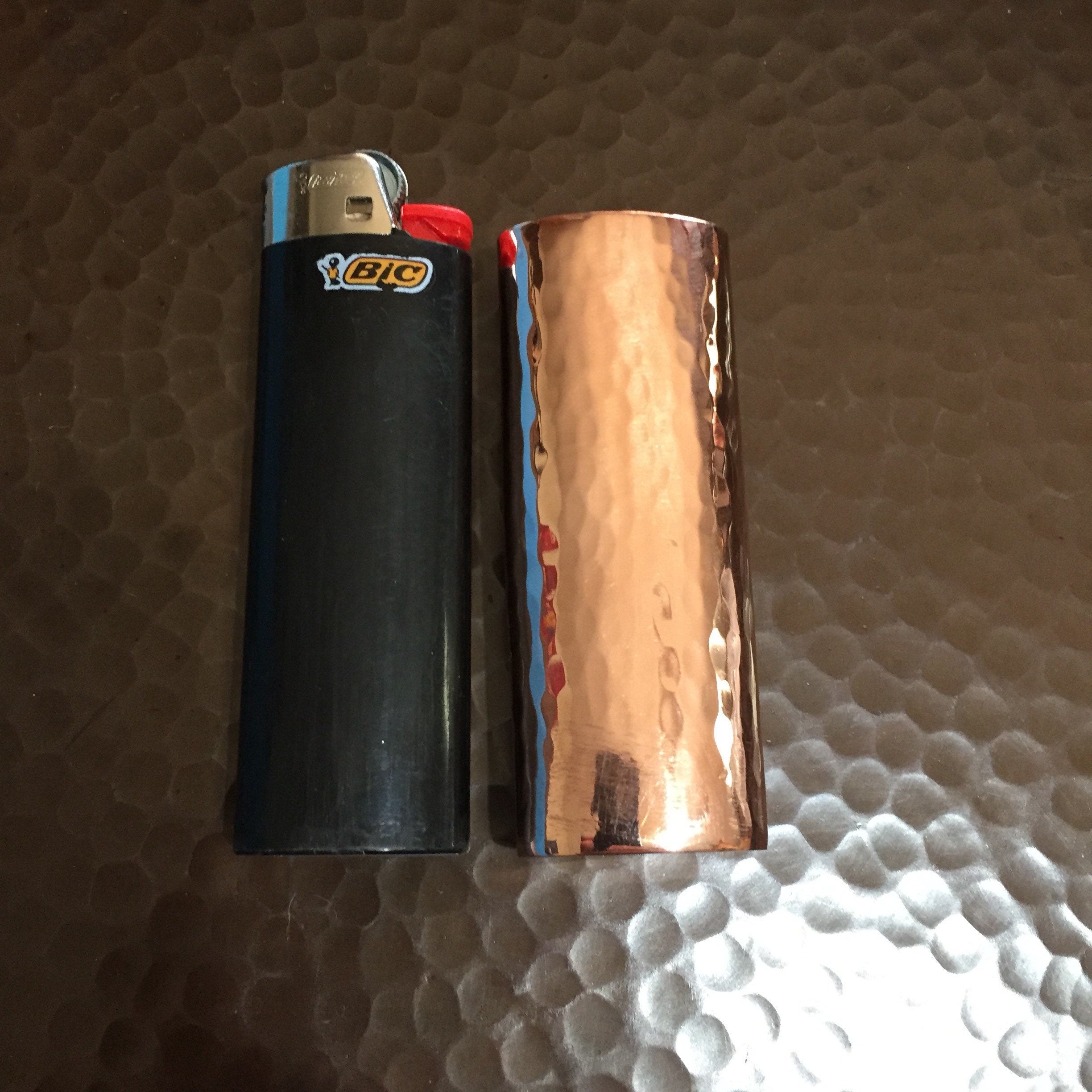 Handcrafted Pure Copper Lighter Cover with Light Hammered Texture