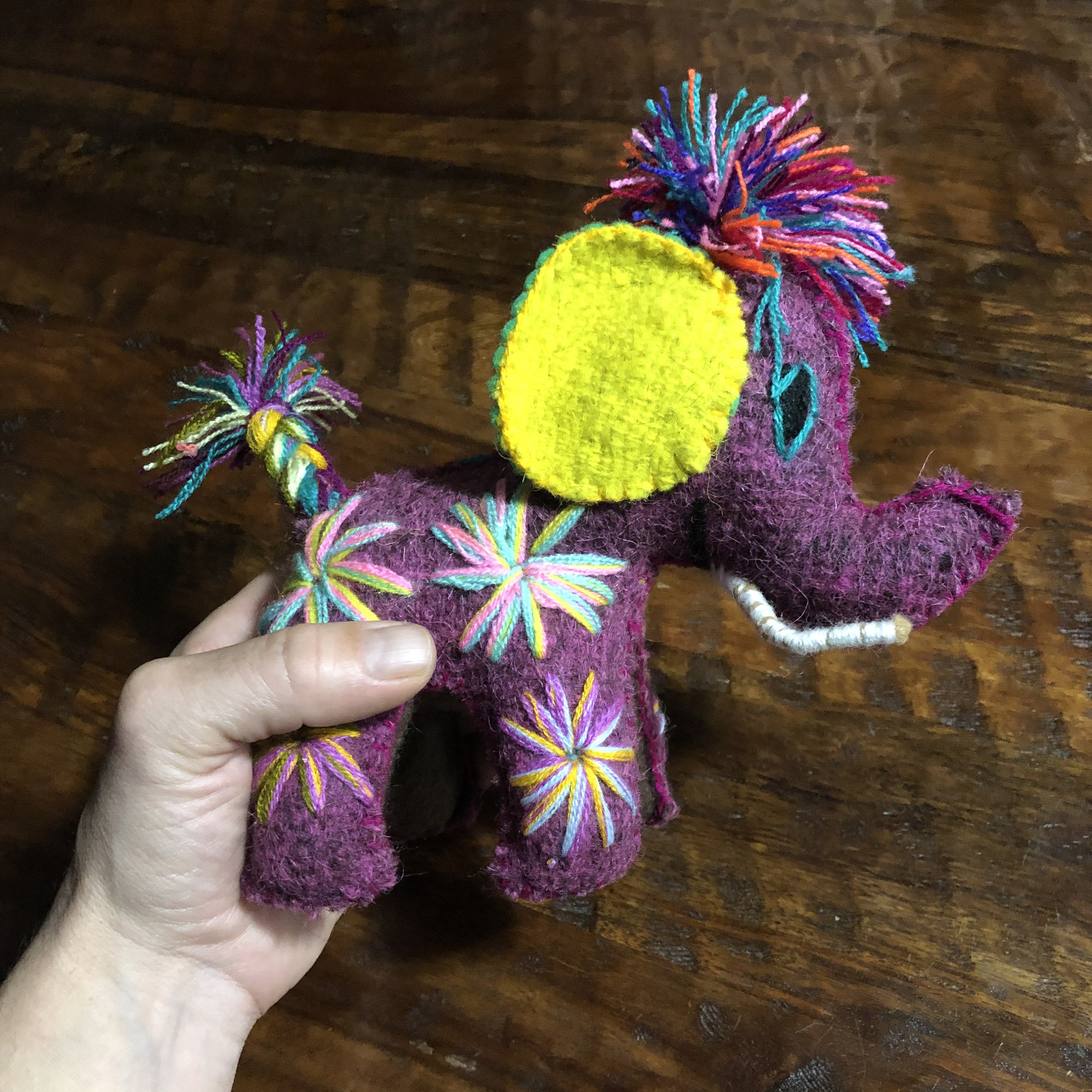 Hand Sewn Stuffed Animal Elephant Plush Toy