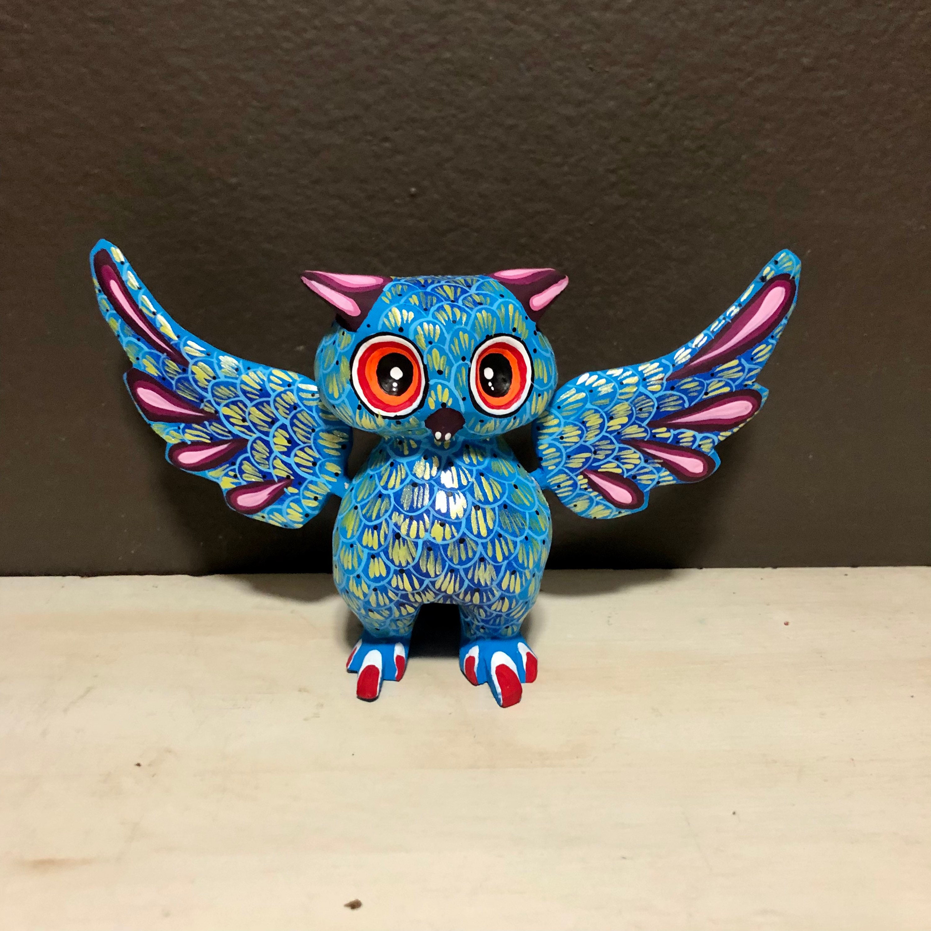 Alebrije Owl Handcrafted Wood Carving by Zeny Fuentes & Reyna Piña from ...