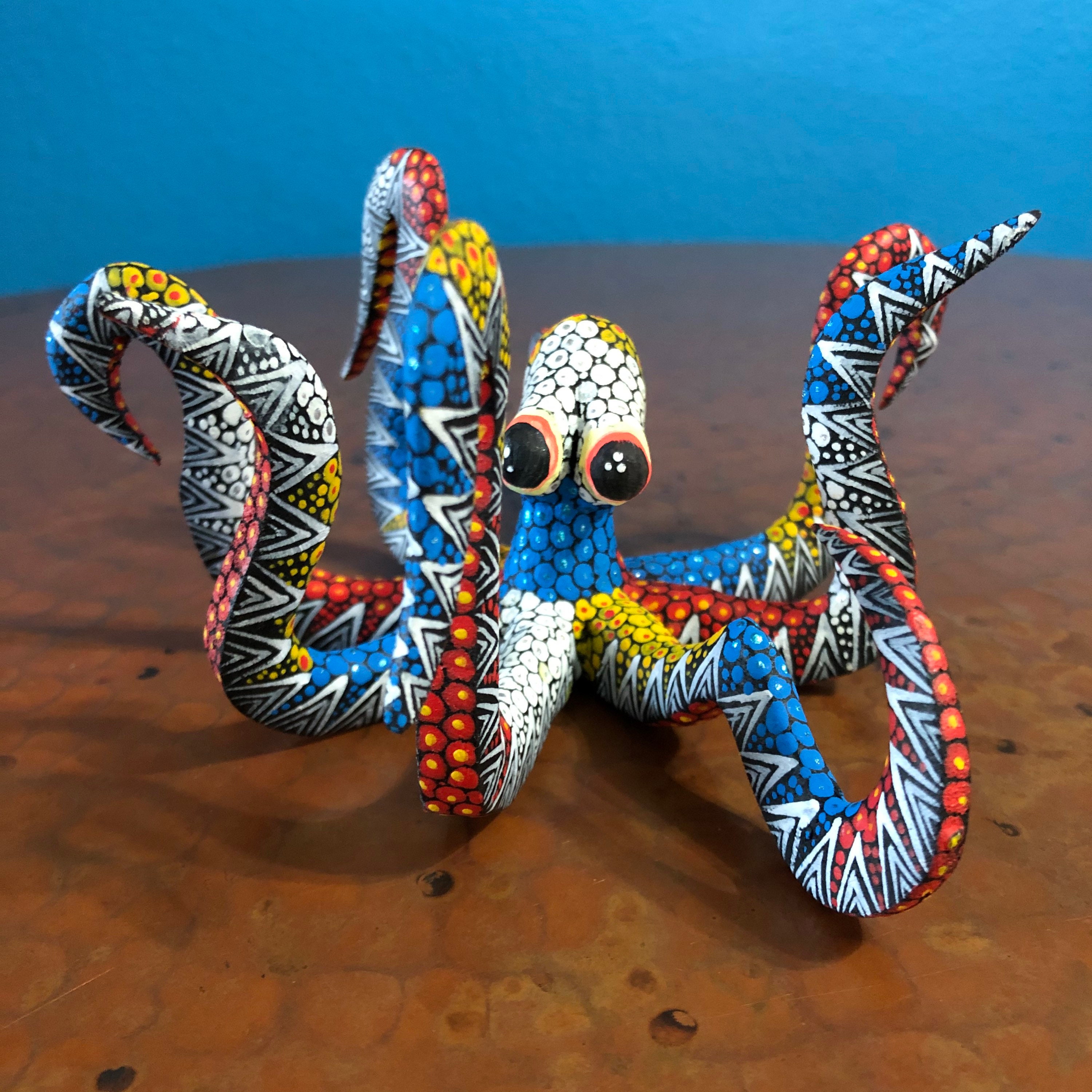 Alebrije Octopus Wood Carving by Esperanza Martinez from Oaxaca, Mexico.