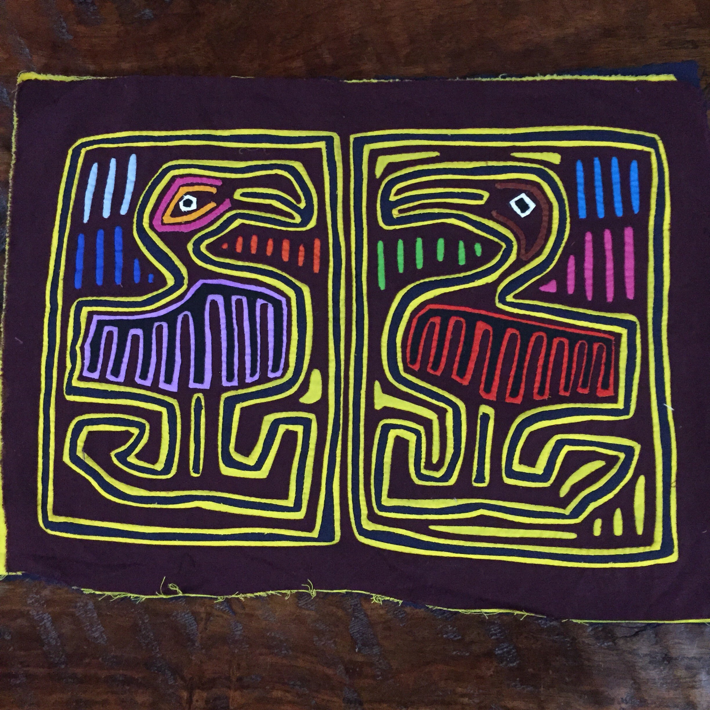 Hand Stitched Kuna Mola Art (approx. 19 x 14)