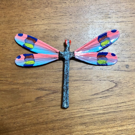 Handcrafted Paper Mache Dragonfly Magnet - Etsy