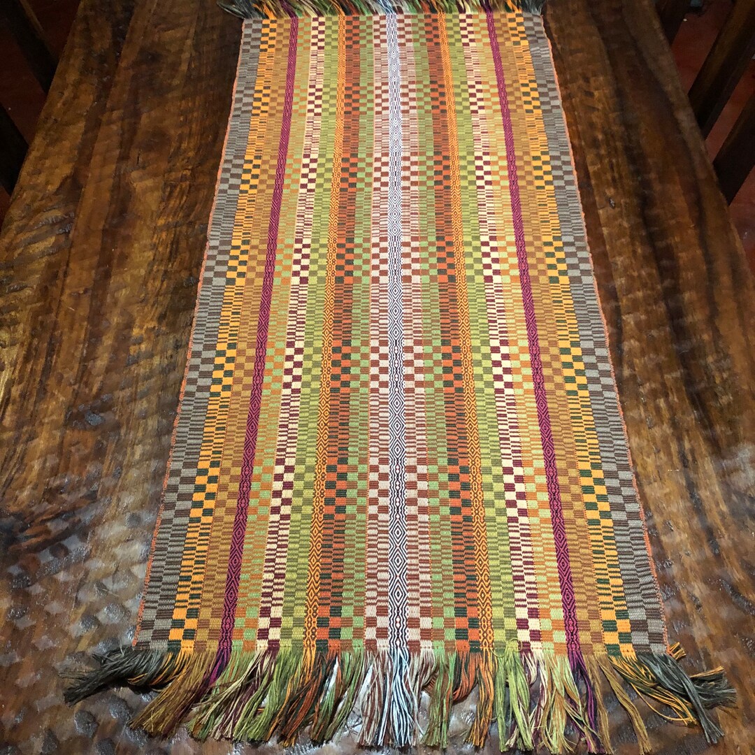 Handwoven Cotton Table Runner / Centerpiece From Otavalo, Ecuador- 40 ...
