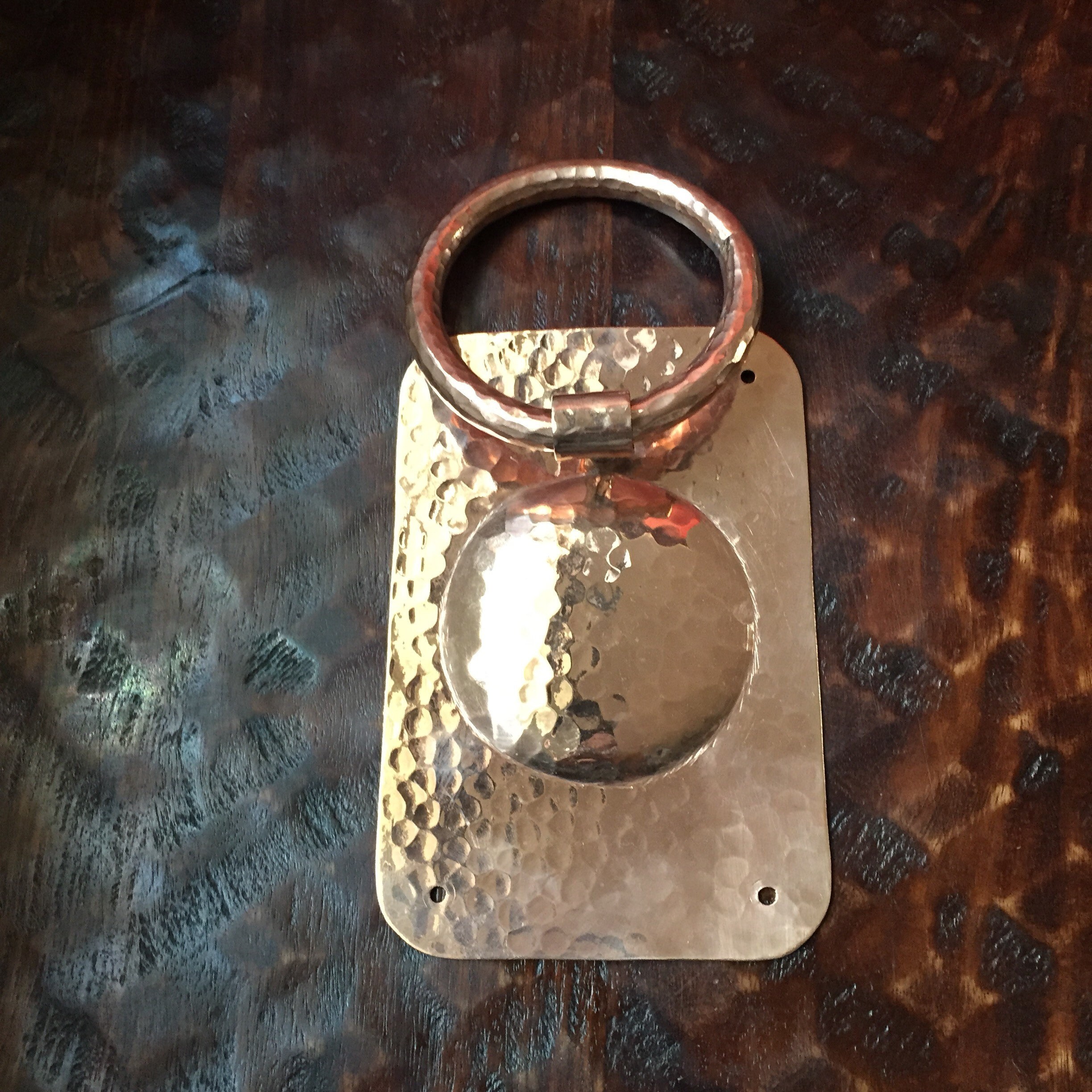 Handcrafted Hammered Copper Door Knocker