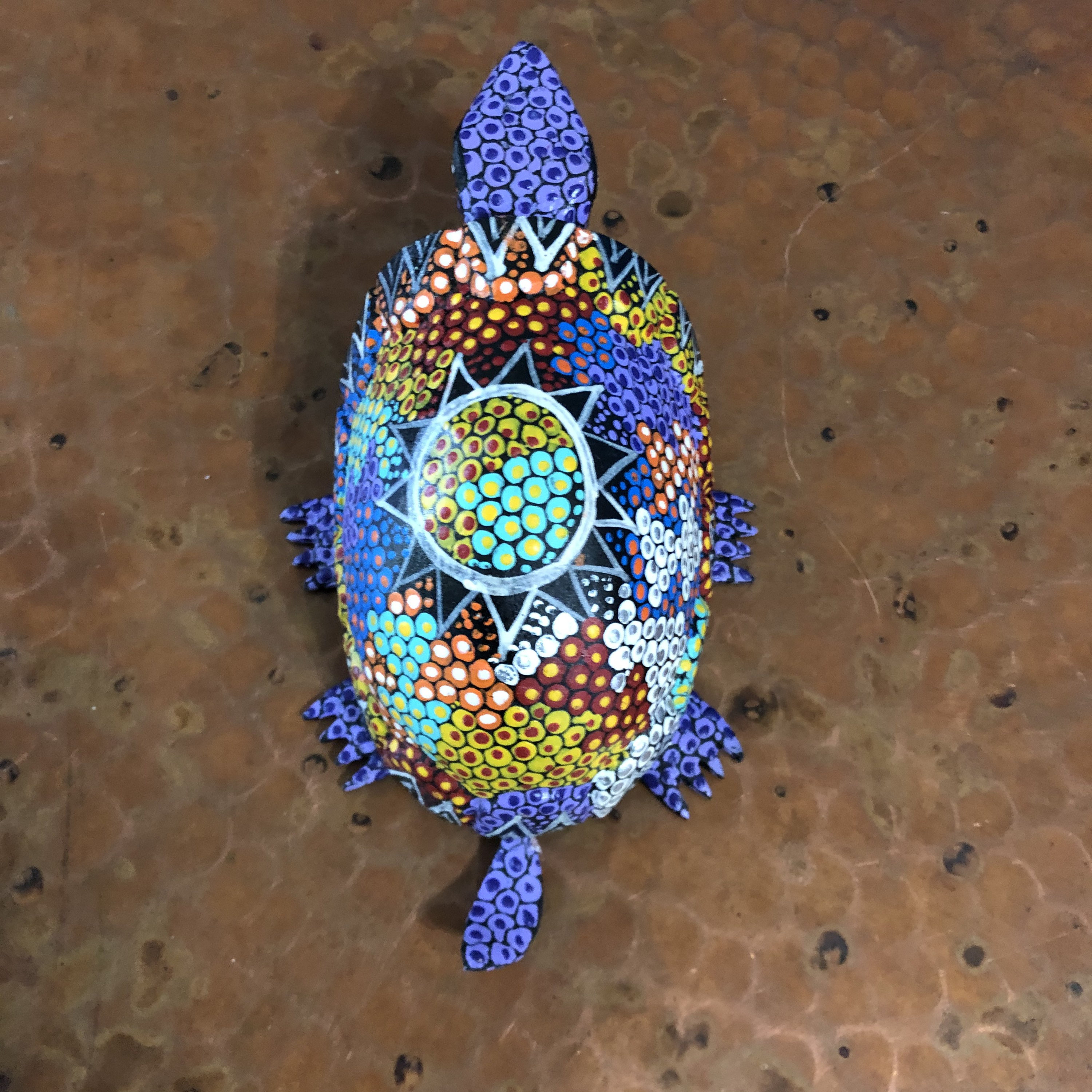 Alebrije Turtle Wood Carving by Esperanza Martinez from Oaxaca, Mexico.