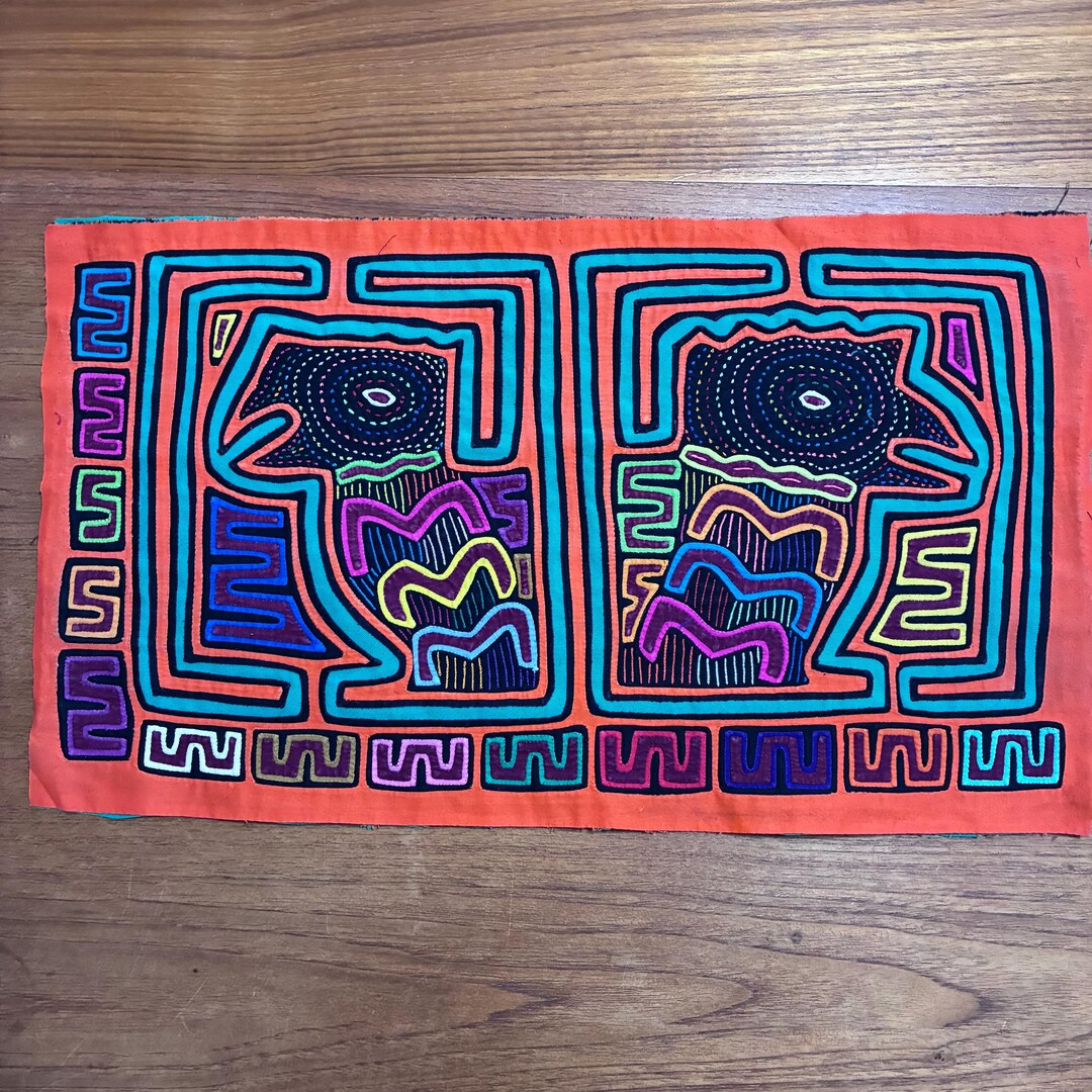 Authentic Guna (kuna) Mola Textile Art Panel - Hand-stitched Reverse ...