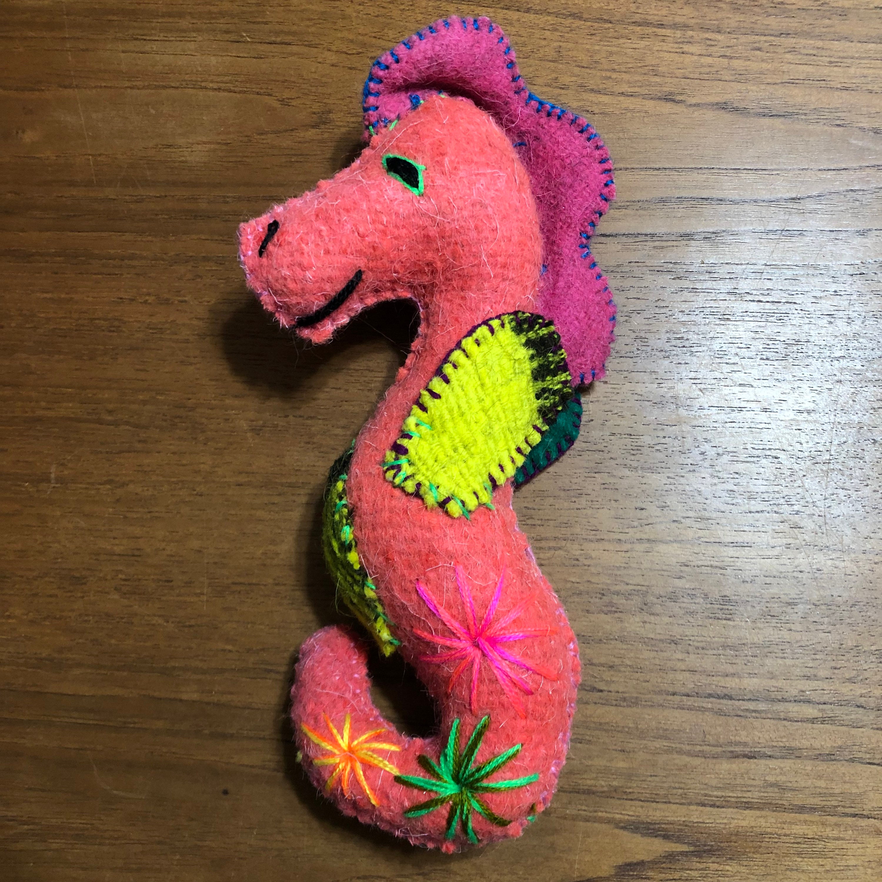 Hand Sewn Stuffed Animal Seahorse Plush Toy