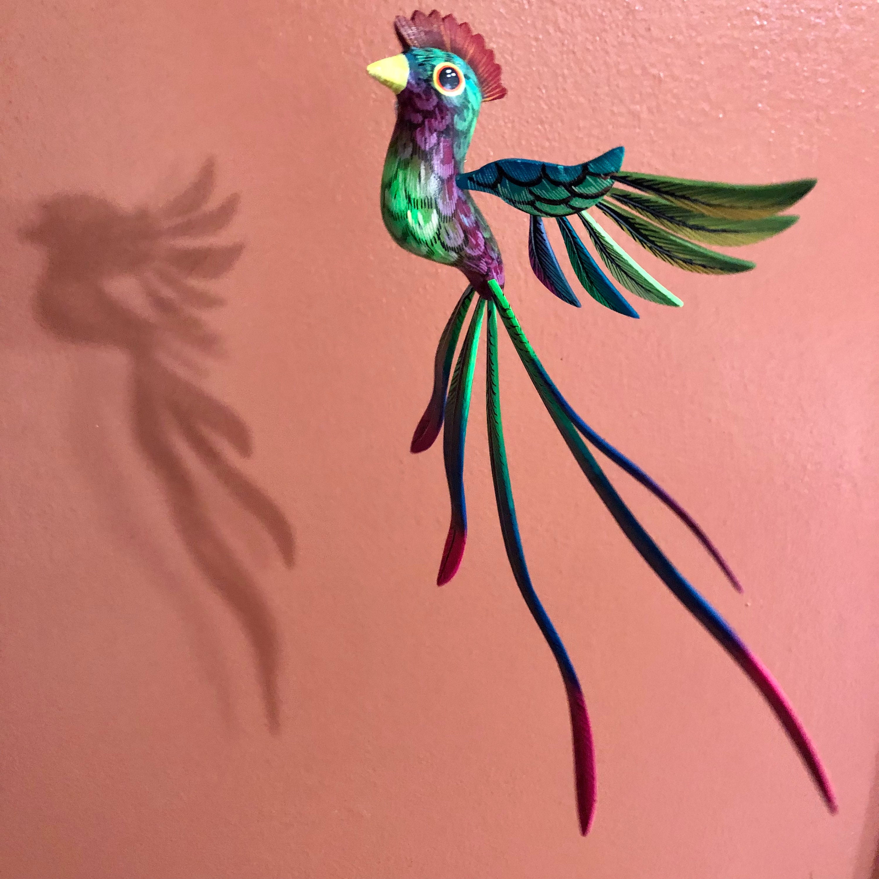 Alebrije Exotic Quetzal Bird Wood Carving by Roberto and Esperanza Martinez