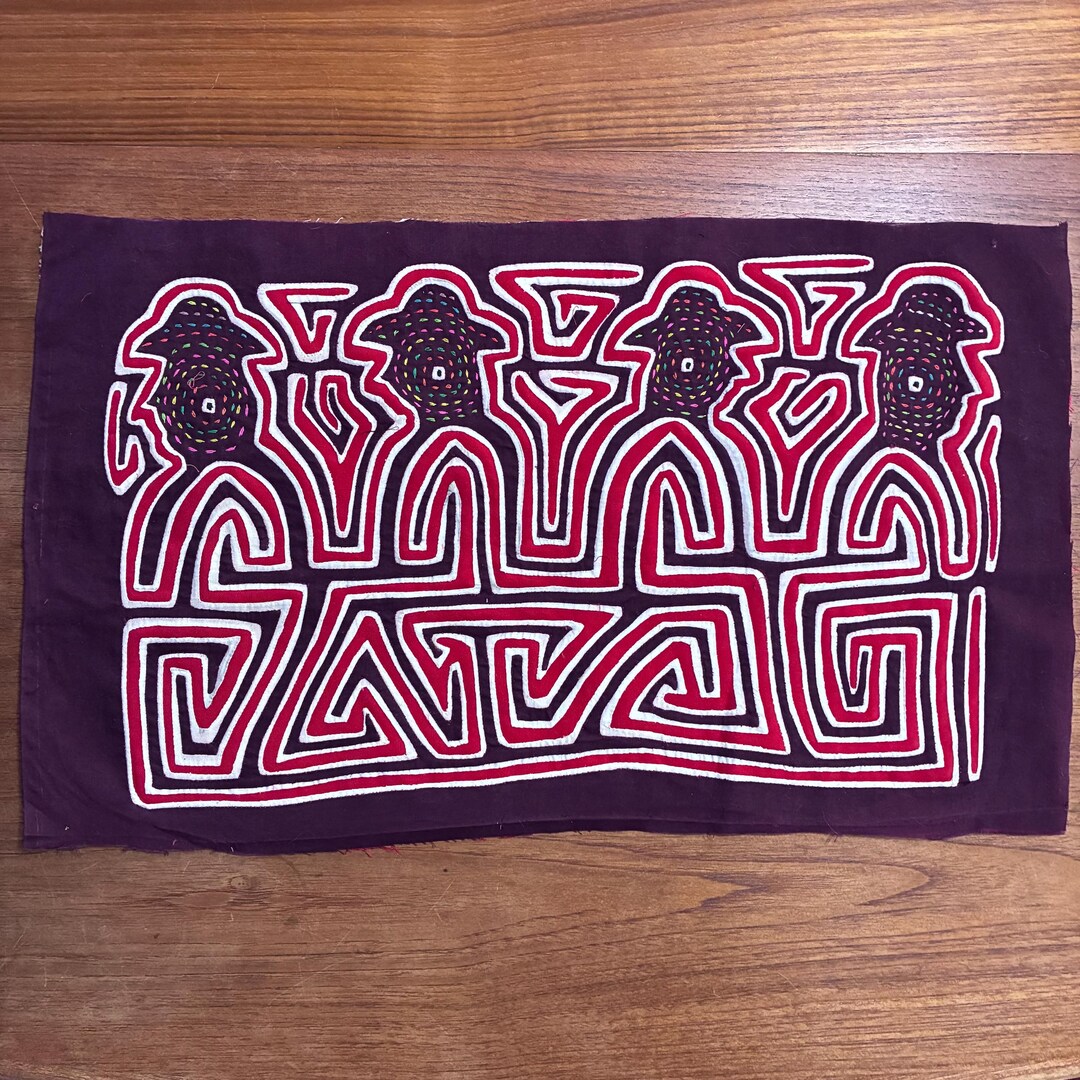 Authentic Guna (kuna) Mola Textile Art Panel - Hand-stitched Reverse ...
