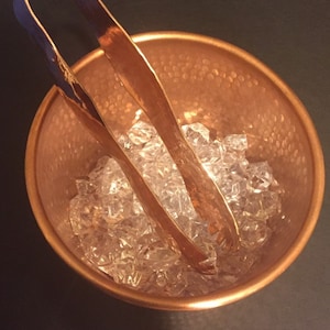 Hammered Copper Serrated Ice Tongs - Etsy