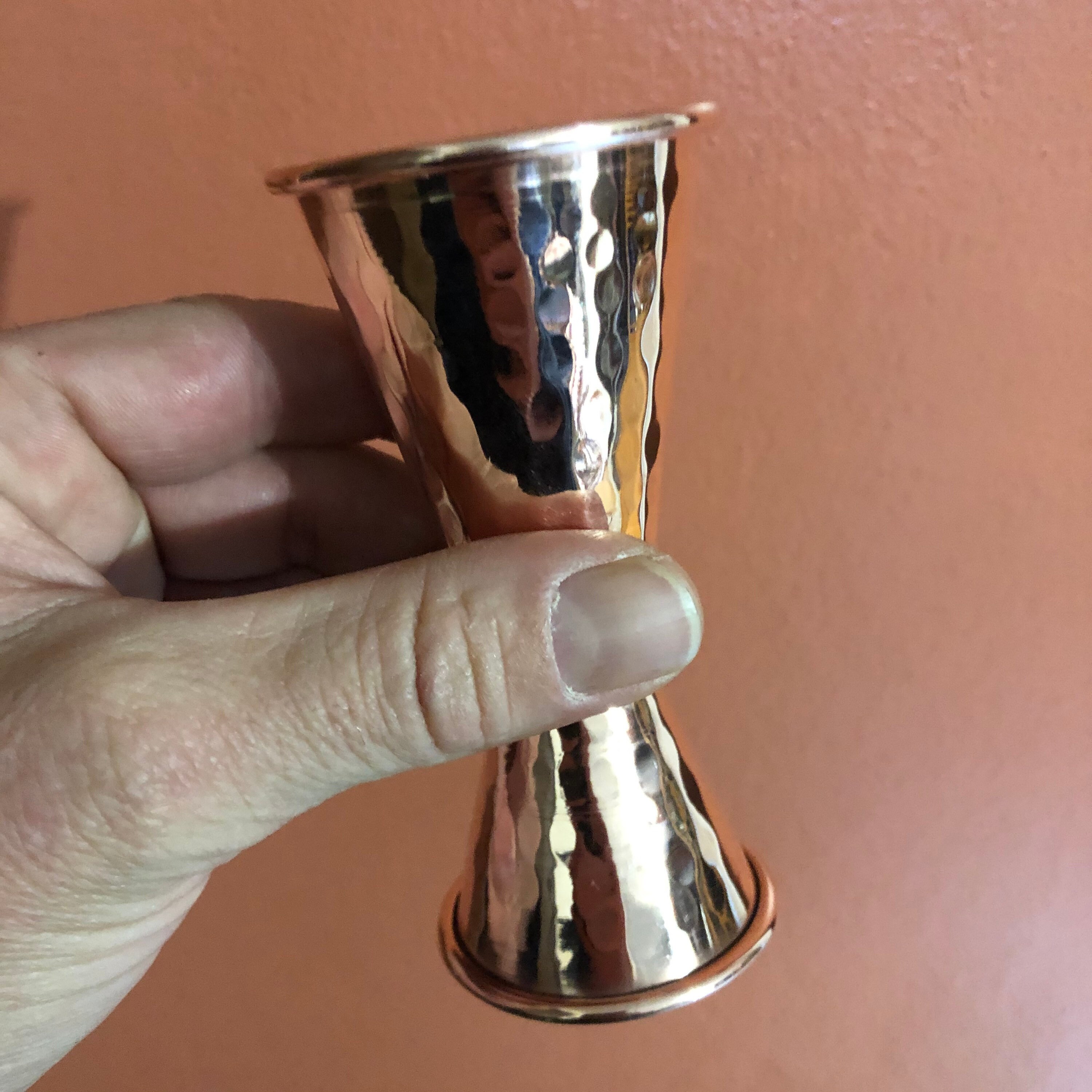 Pure Hammered Copper Jigger 1 oz/2 oz