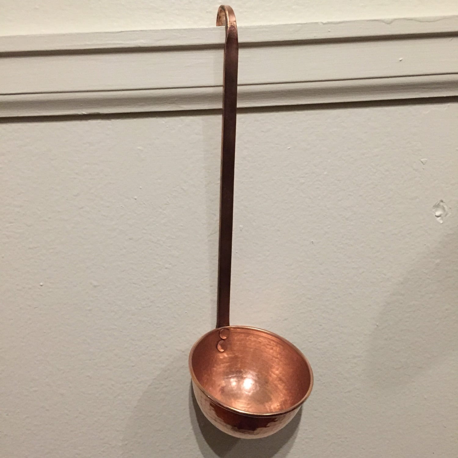 Pure Copper Ladle, hammered, 3 1/2 diameter, 9 1/2 handle