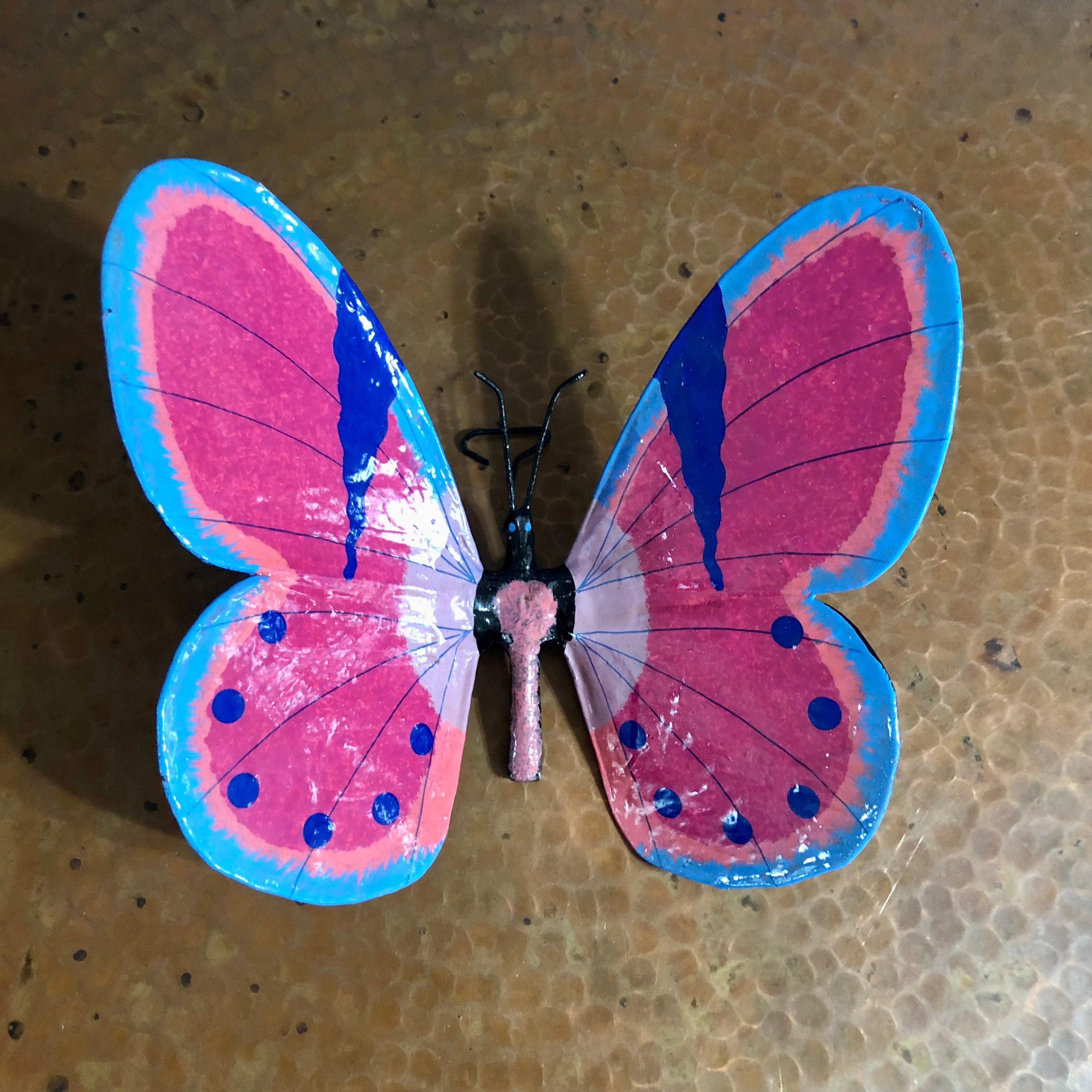 Large Paper Maché Butterfly Wall Ornament from Izamal, Yucatán, Mexico