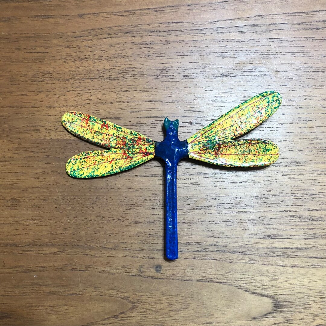 Handcrafted Paper Mache Dragonfly Magnet - Etsy