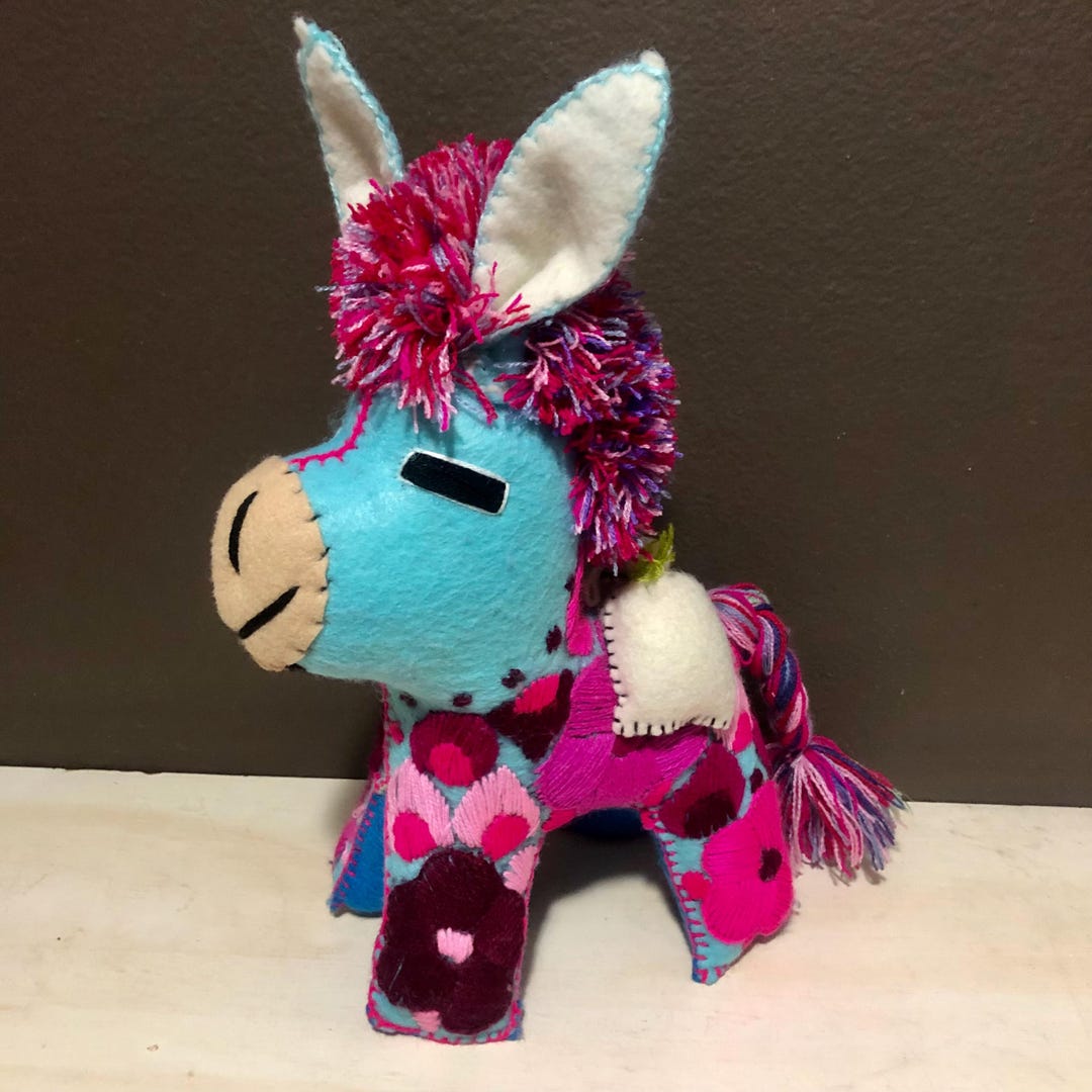 Hand Sewn Stuffed Animal Donkey Plush Toy - Etsy
