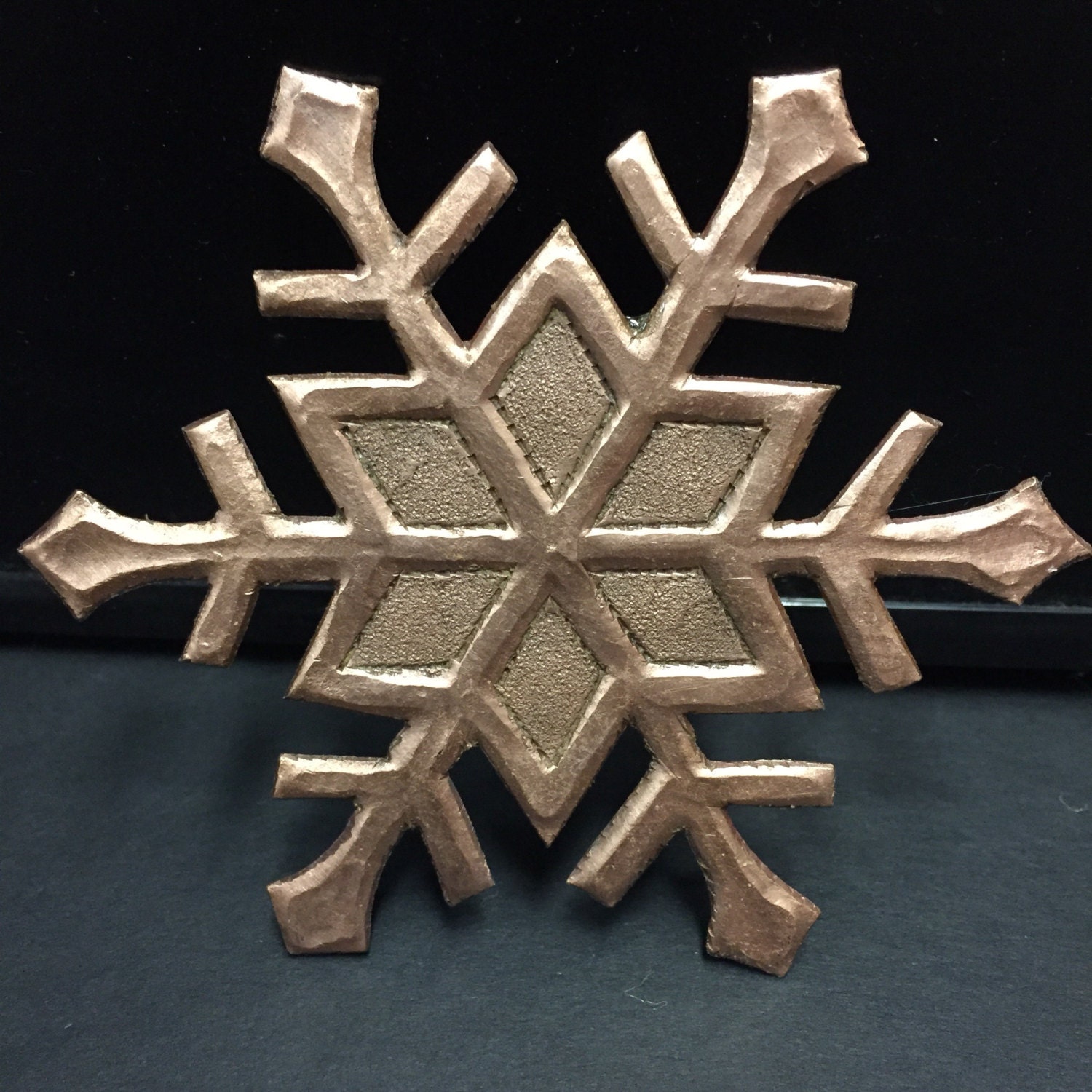 Handcrafted Pure Hammered Copper Snowflake Fridge Magnet
