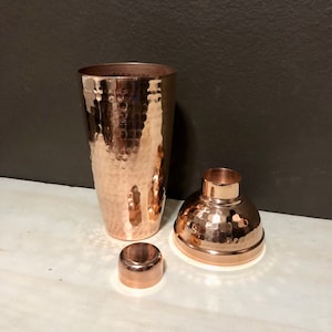 Pure Hammered Copper Cobbler Cocktail Shaker - Etsy