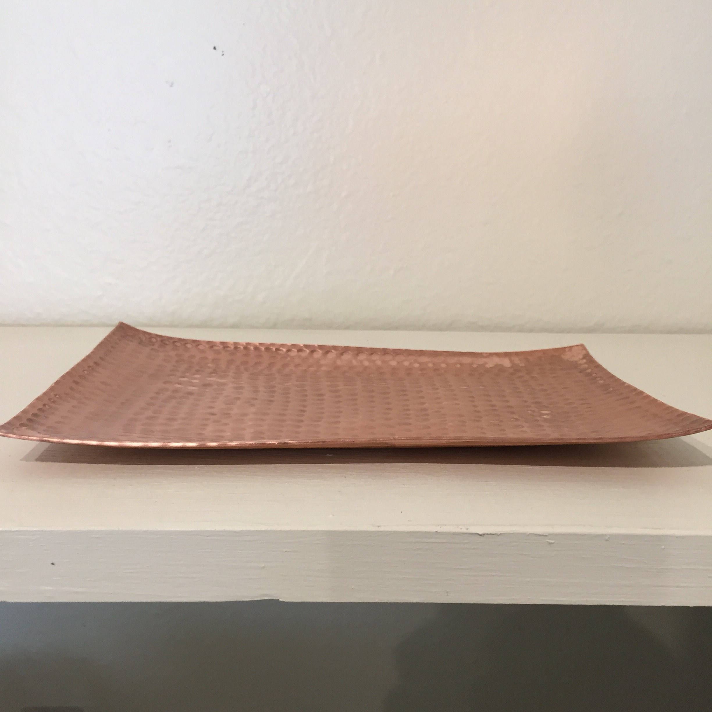 Pure Hammered Copper Valet Tray - 8 x 5