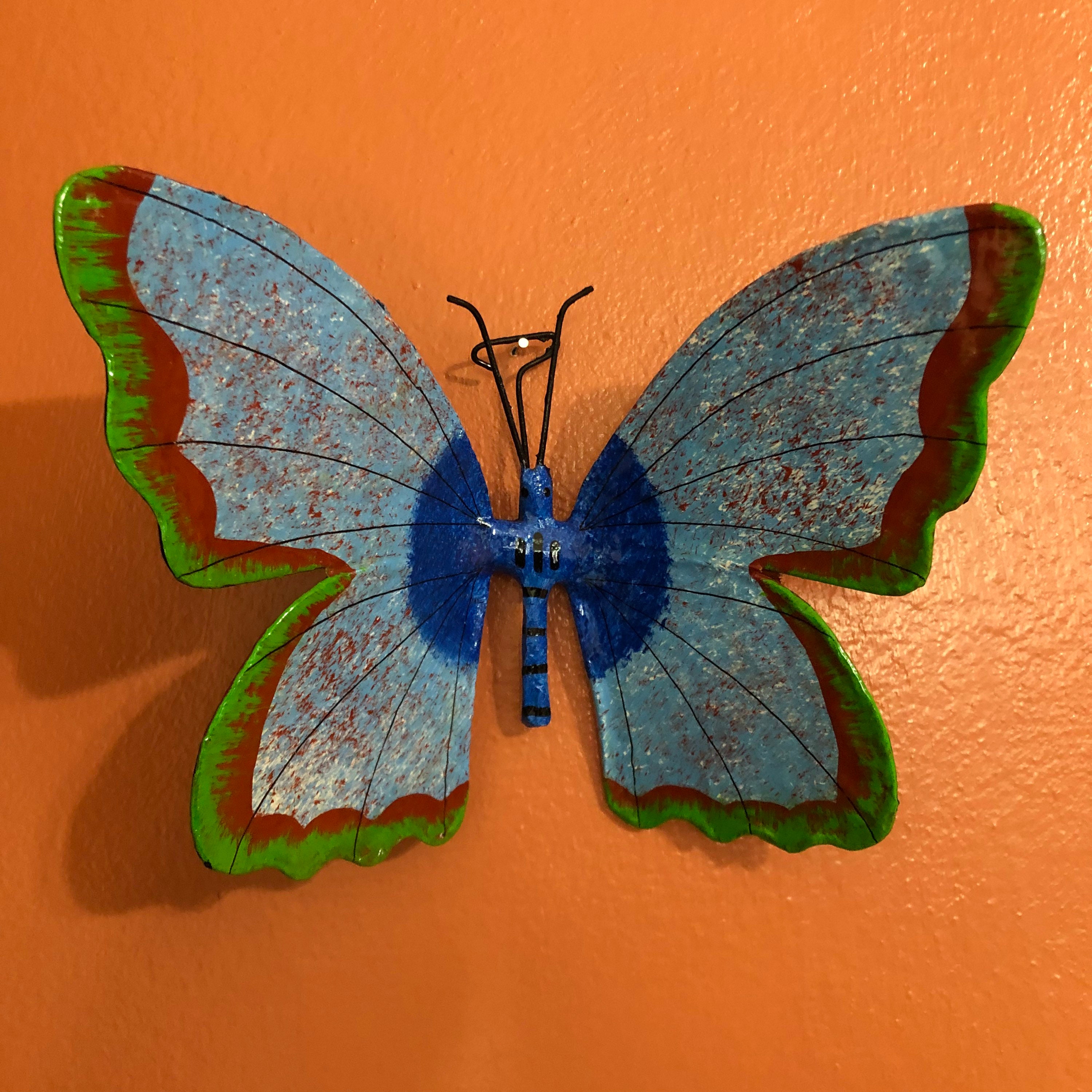 Large Paper Maché Butterfly Wall Ornament from Izamal, Yucatán, Mexico