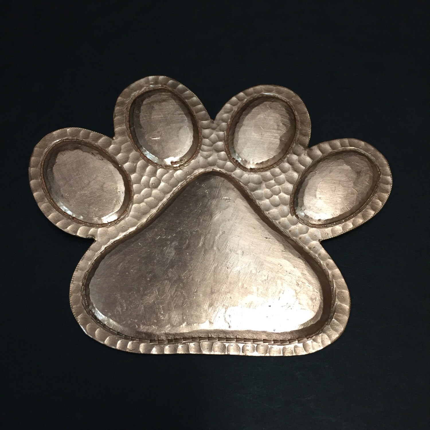 Handcrafted Pure Hammered Copper Dog Paw Fridge Magnet