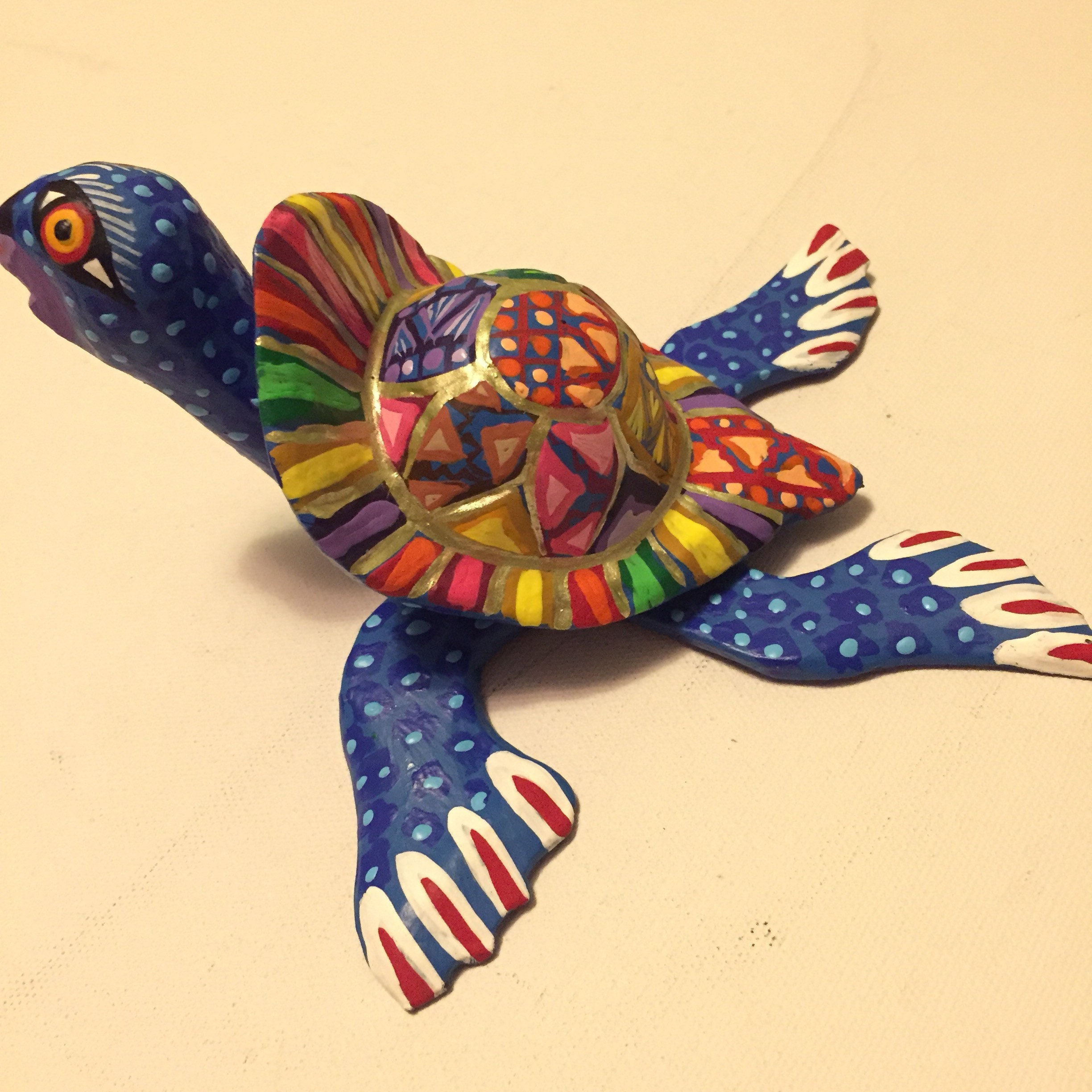 Alebrije Turtle Handcrafted Wood Carving by Zeny Fuentes & Reyna Piña ...