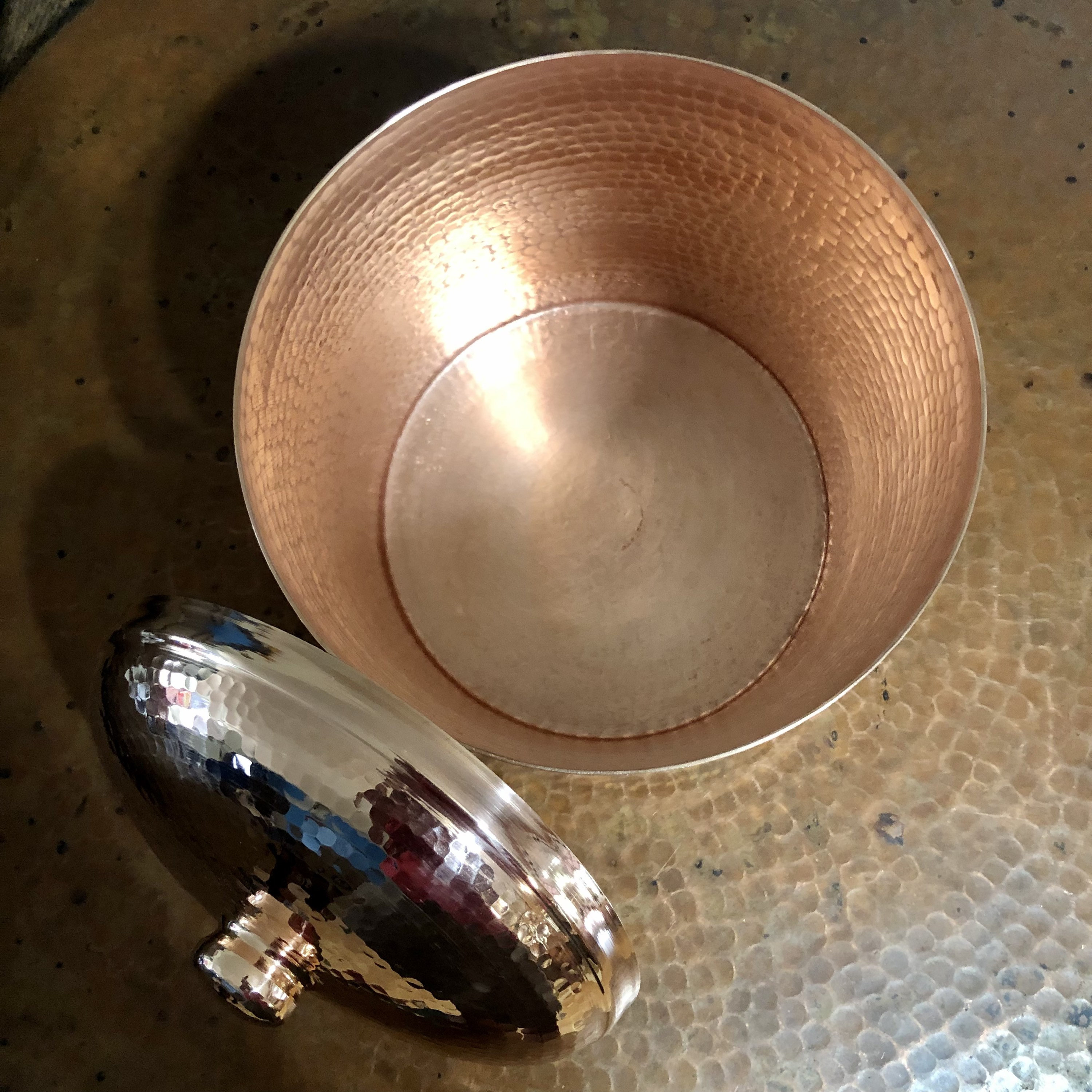 Hammered Copper Canister 7 7/8” x 9 1/2” (w x h)
