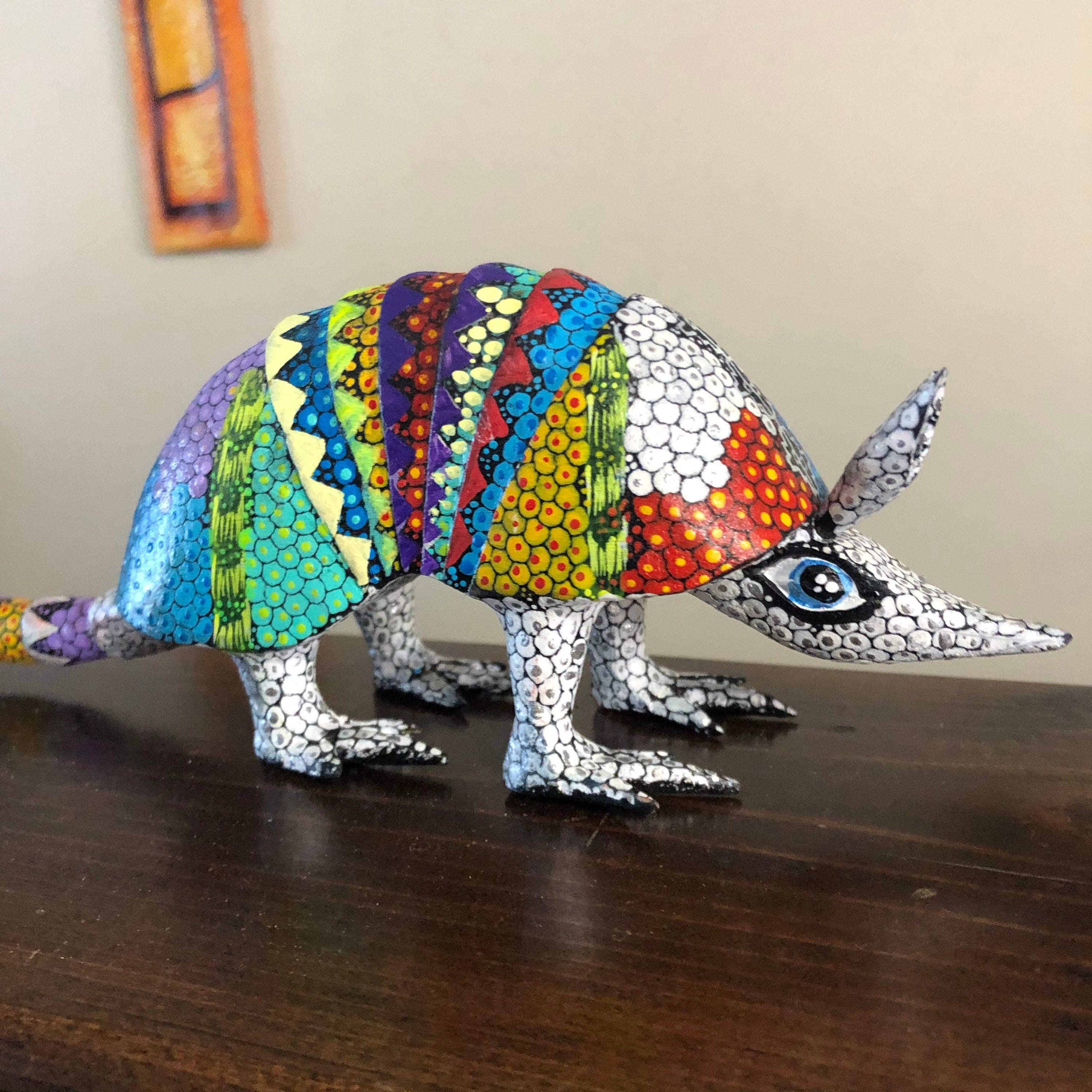 Alebrije Armadillo Wood Carving by Esperanza Martinez from Oaxaca, Mexico. Alebrije Armadillo Wood Carving by Esperanza Martinez from Oaxaca, Mexico.