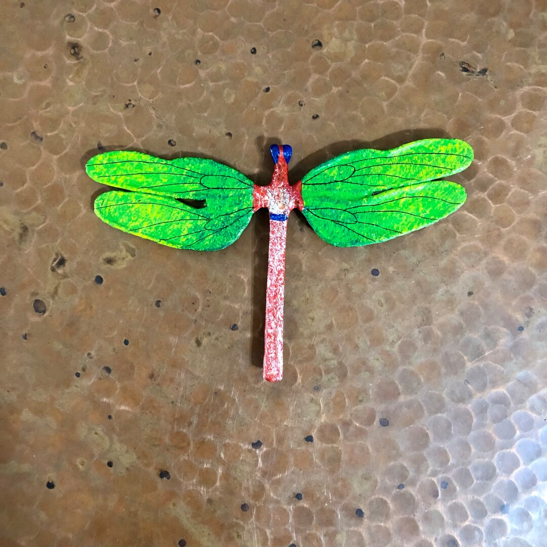 Handcrafted Paper Mache Dragonfly Magnet - Etsy