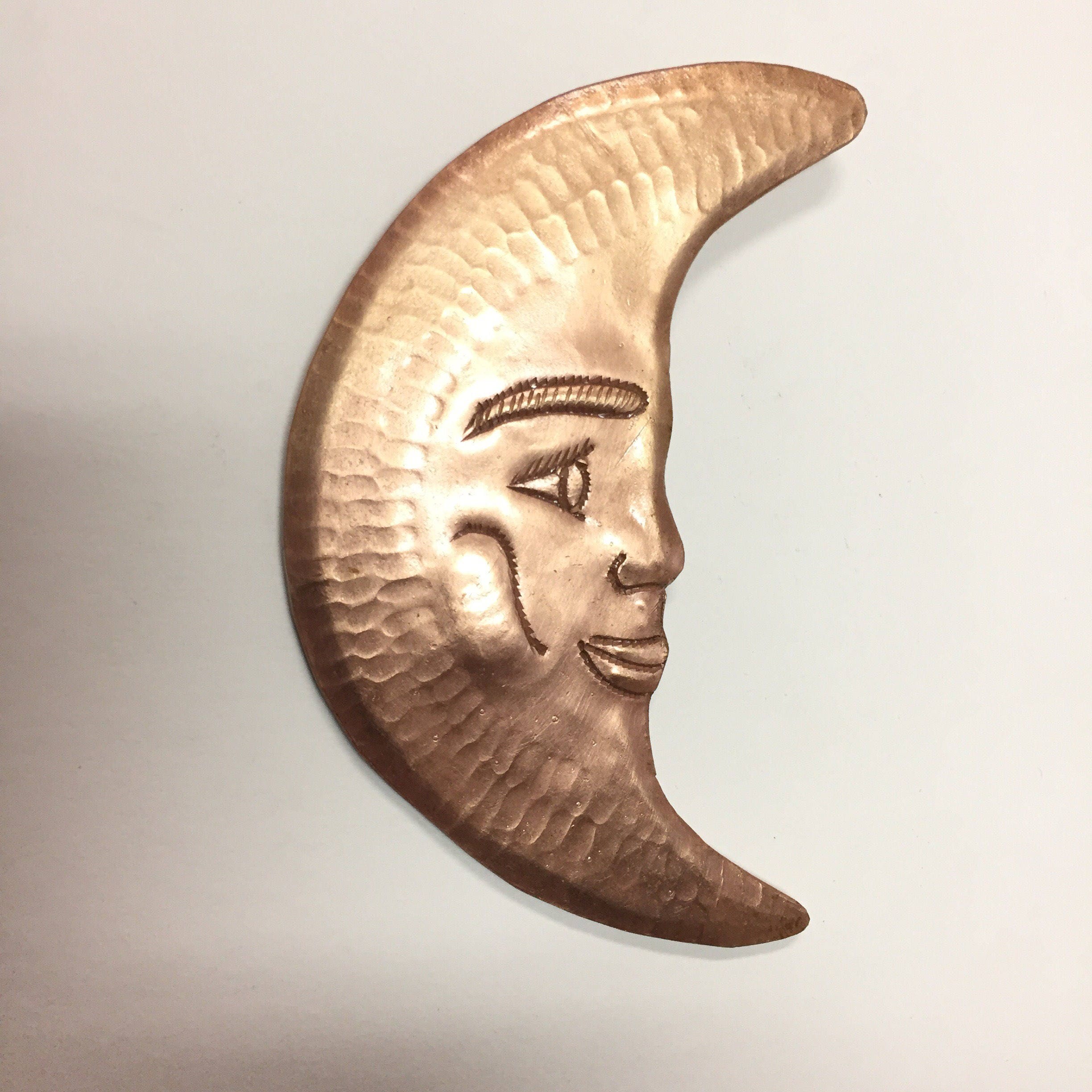 Handcrafted Pure Hammered Crescent Moon Fridge Magnet