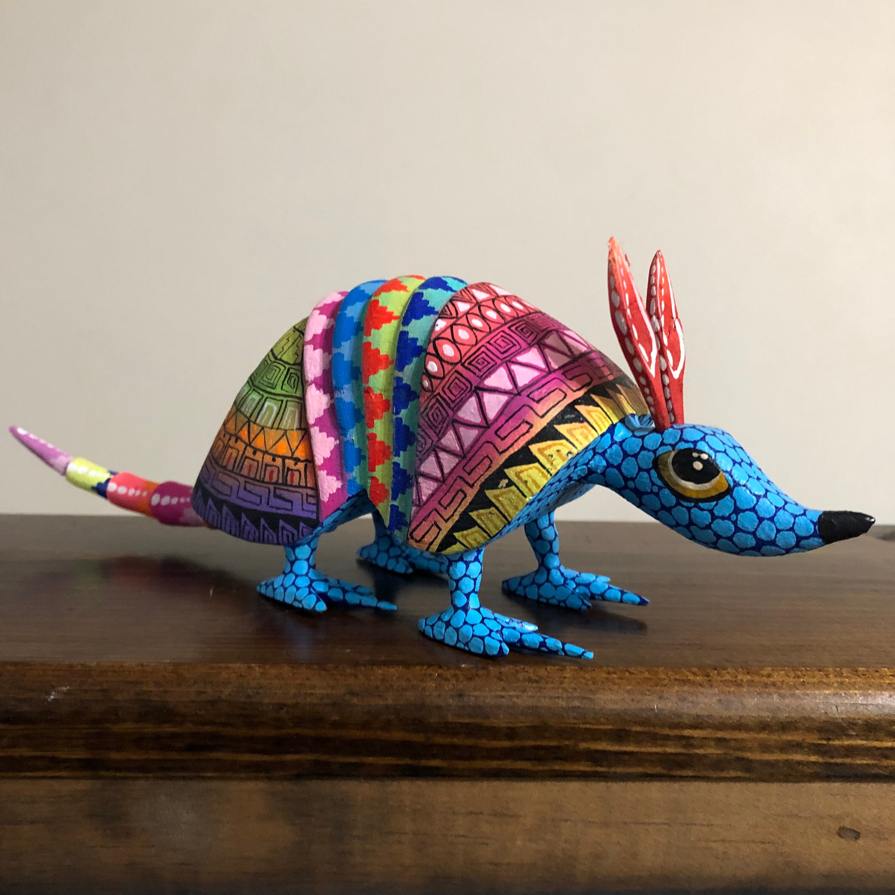 Alebrije Armadillo Wood Carving by Esperanza Martinez from Oaxaca, Mexico. Alebrije Armadillo Wood Carving by Esperanza Martinez from Oaxaca, Mexico.