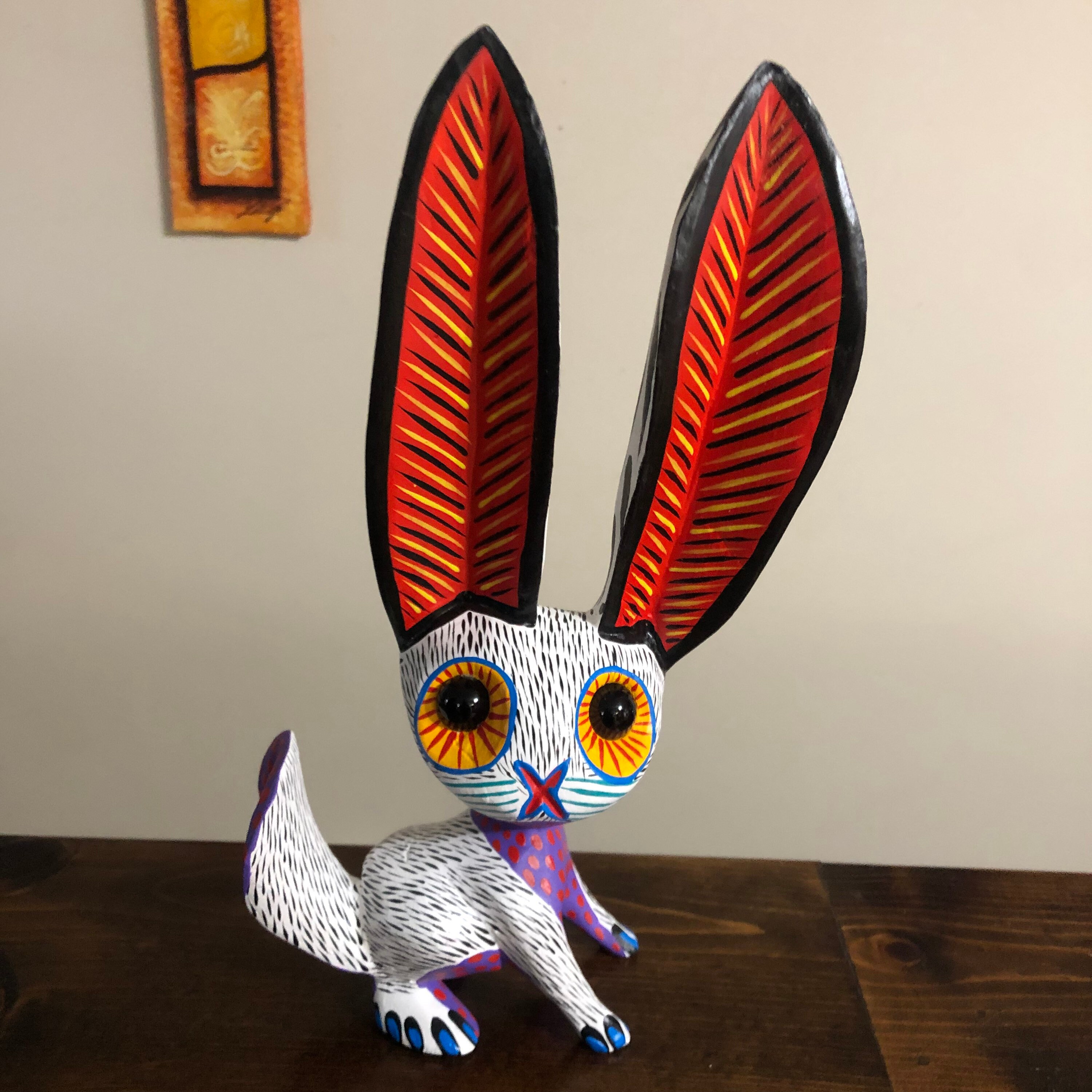 Alebrije Rabbit Wood Carving by Esperanza Martinez from Oaxaca, Mexico.