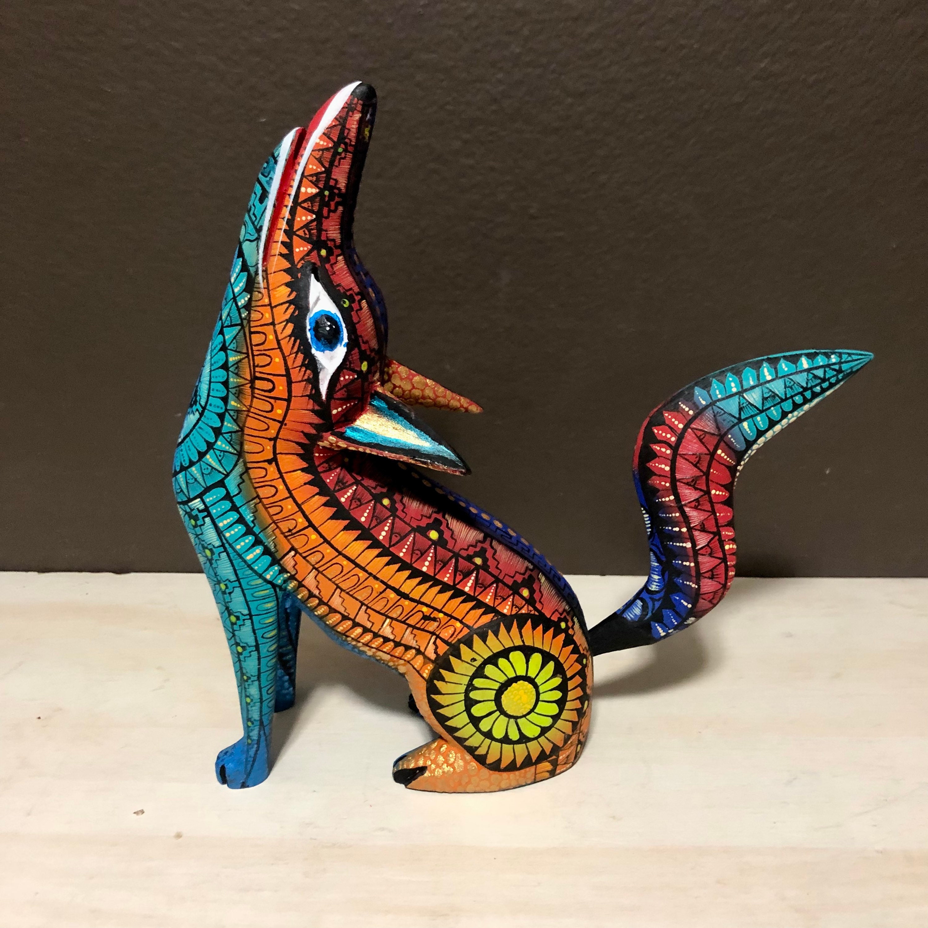 Alebrije Fox Wood Carving by Esperanza Martinez from Oaxaca, Mexico.