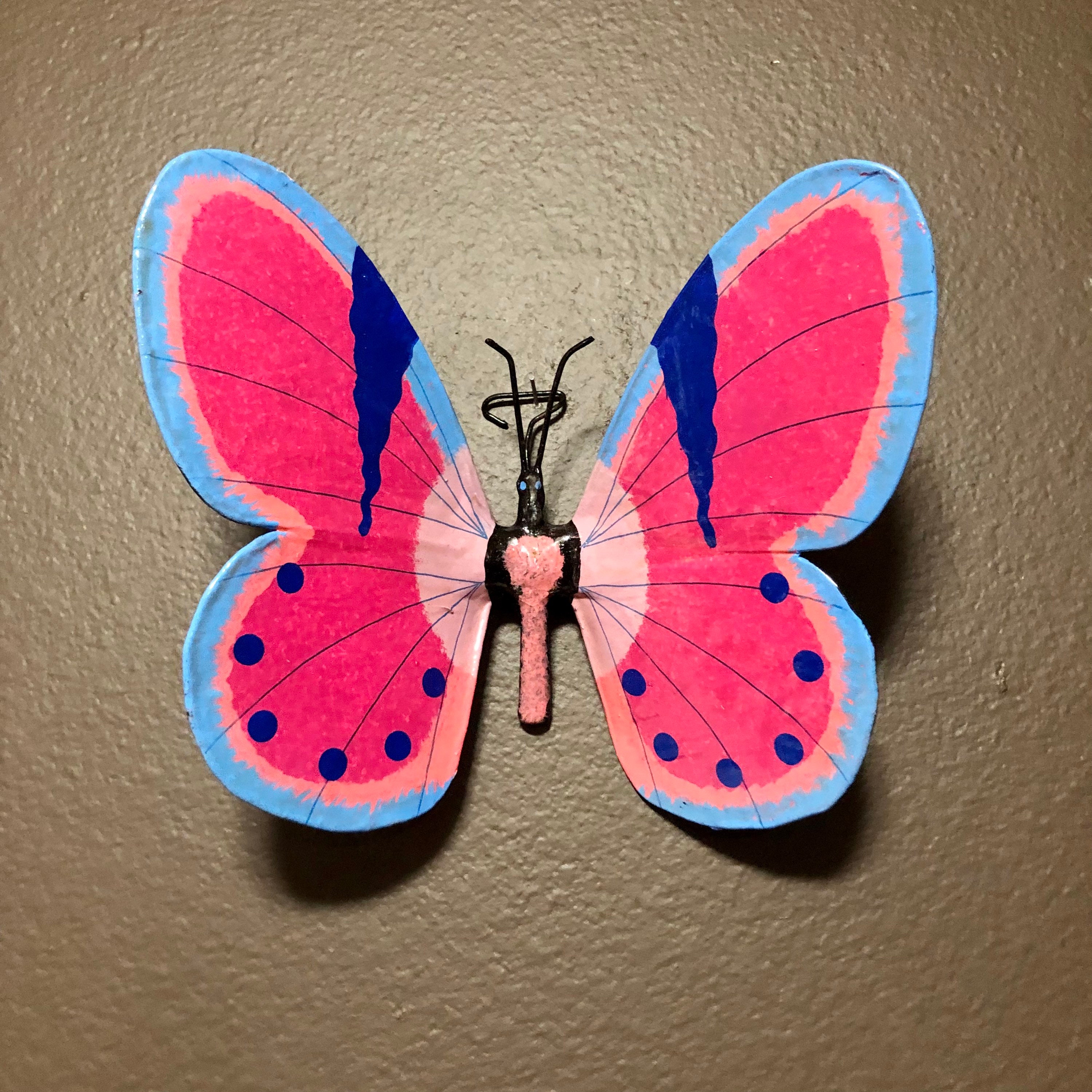 Large Paper Maché Butterfly Wall Ornament from Izamal, Yucatán, Mexico
