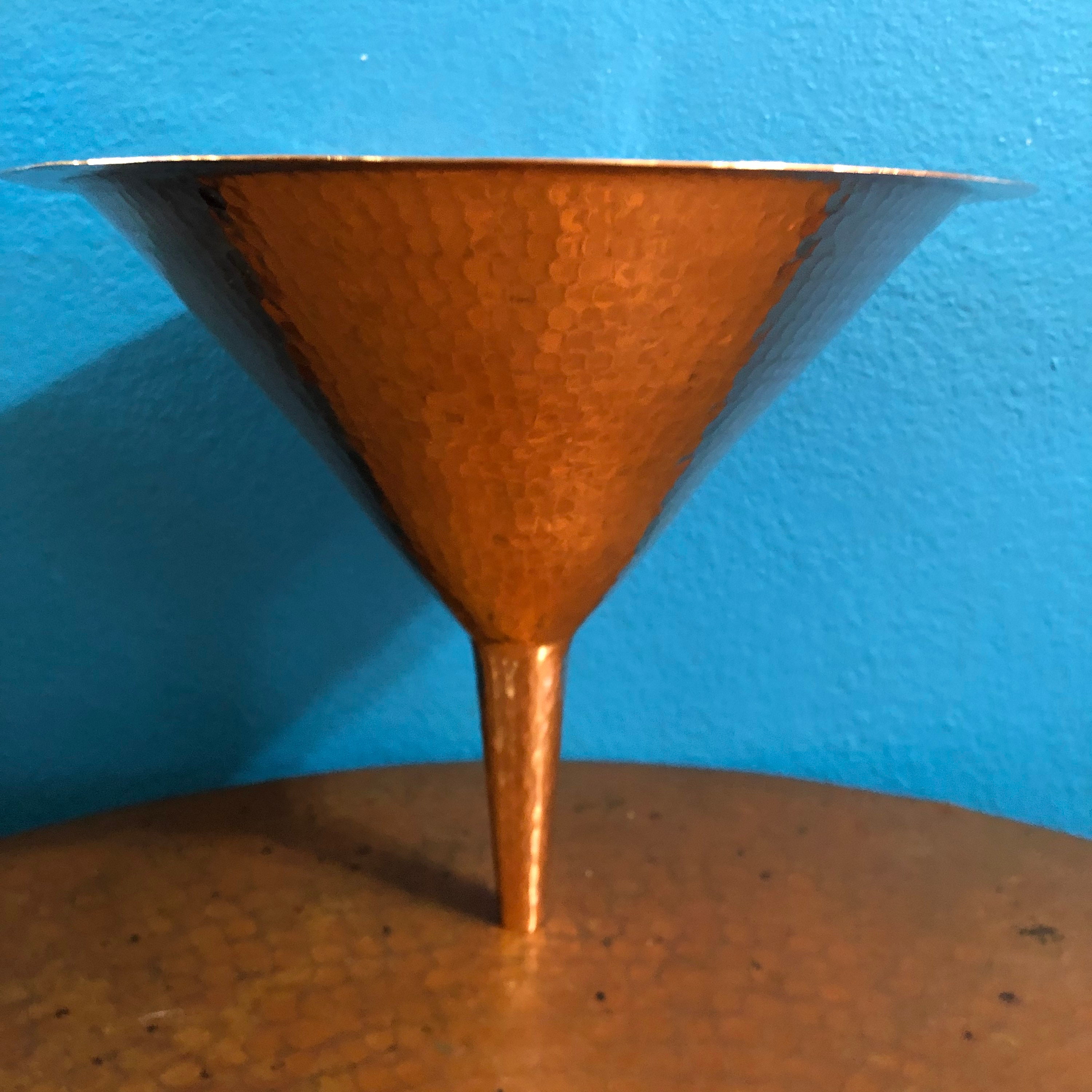 Extra Large Handcrafted Hammered Copper Funnel - 10 1/4” diameter