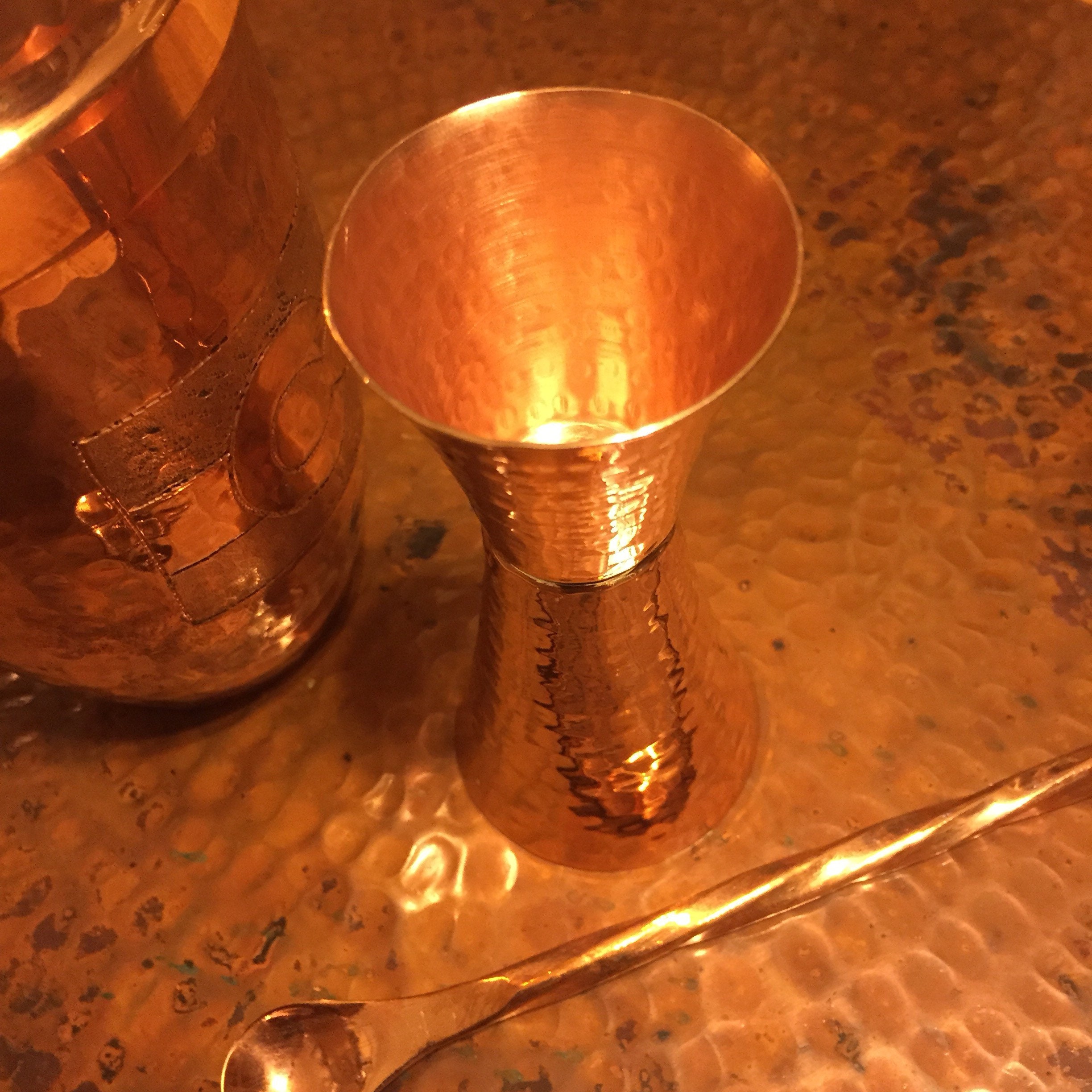 Pure Hammered Copper Jigger 1 oz/2 oz