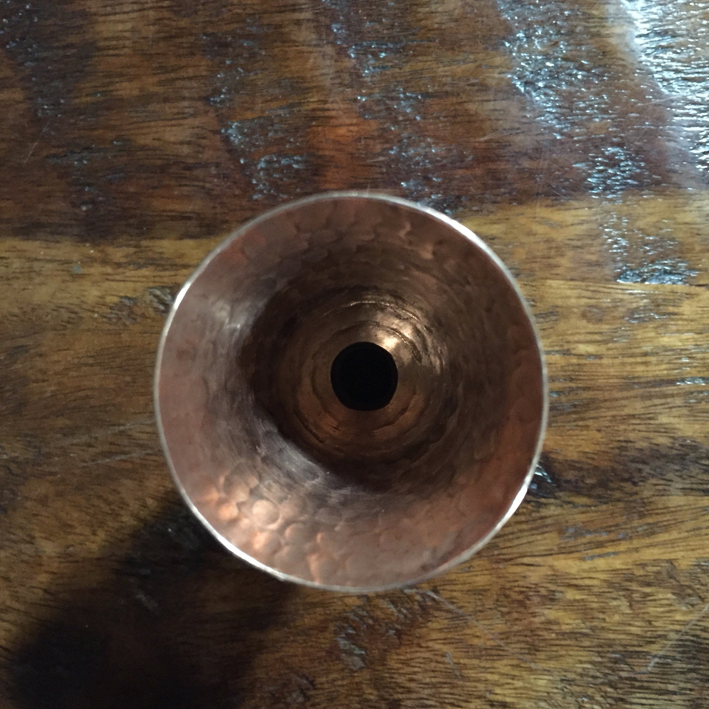 Handcrafted pure hammered copper mini flask funnel