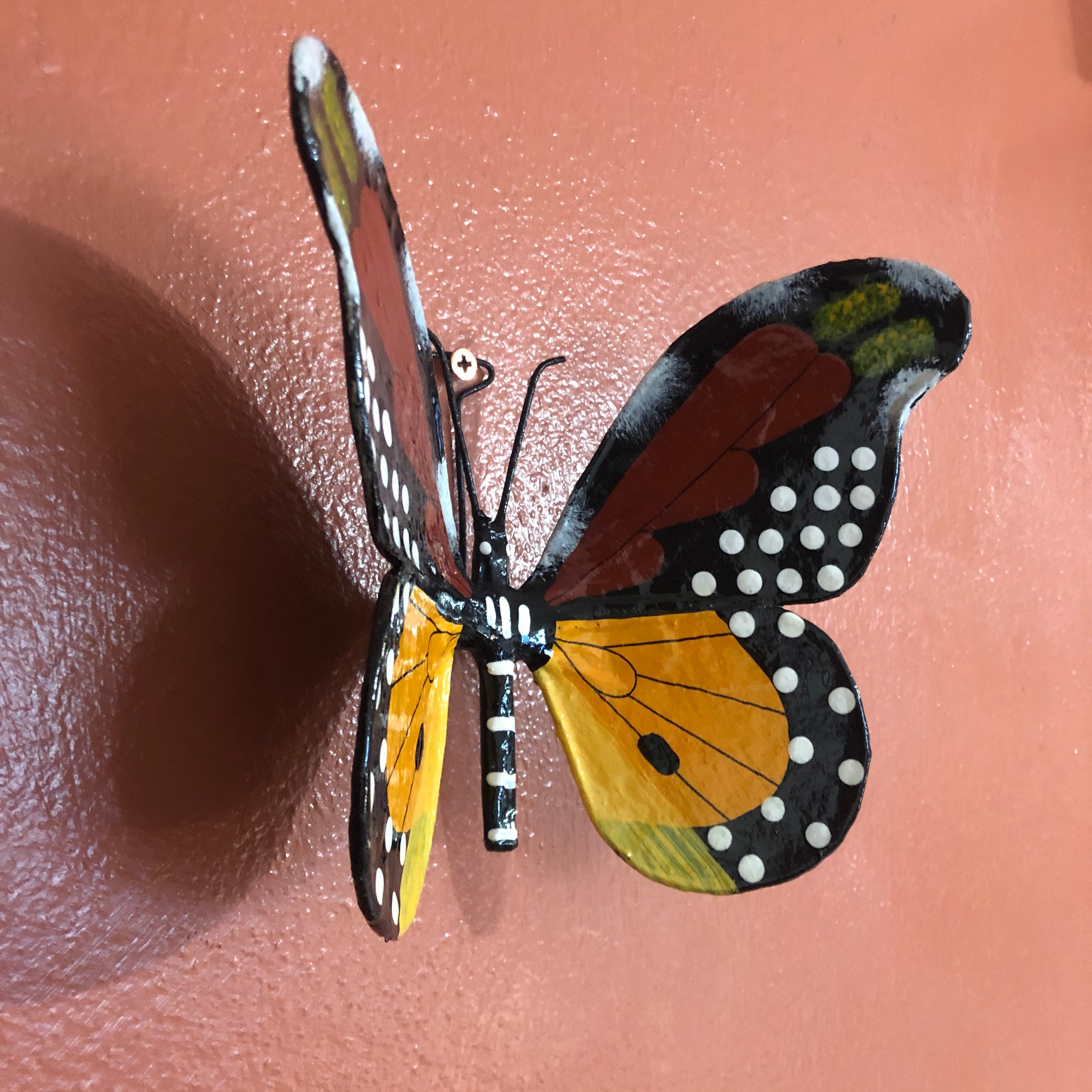 Medium Paper Maché Butterfly Wall Ornament from Izamal, Yucatán, Mexico