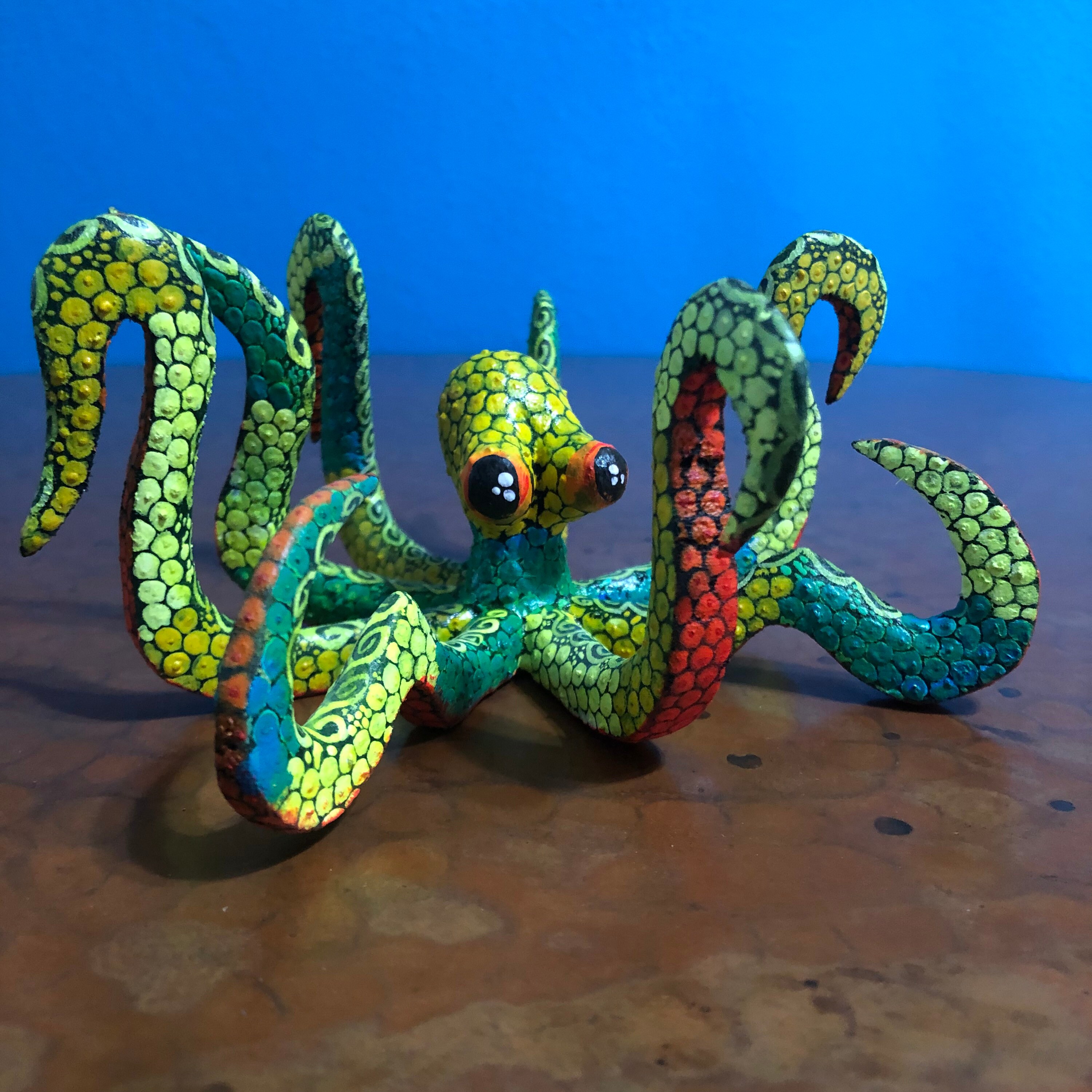 Alebrije Octopus Wood Carving by Esperanza Martinez from Oaxaca, Mexico.