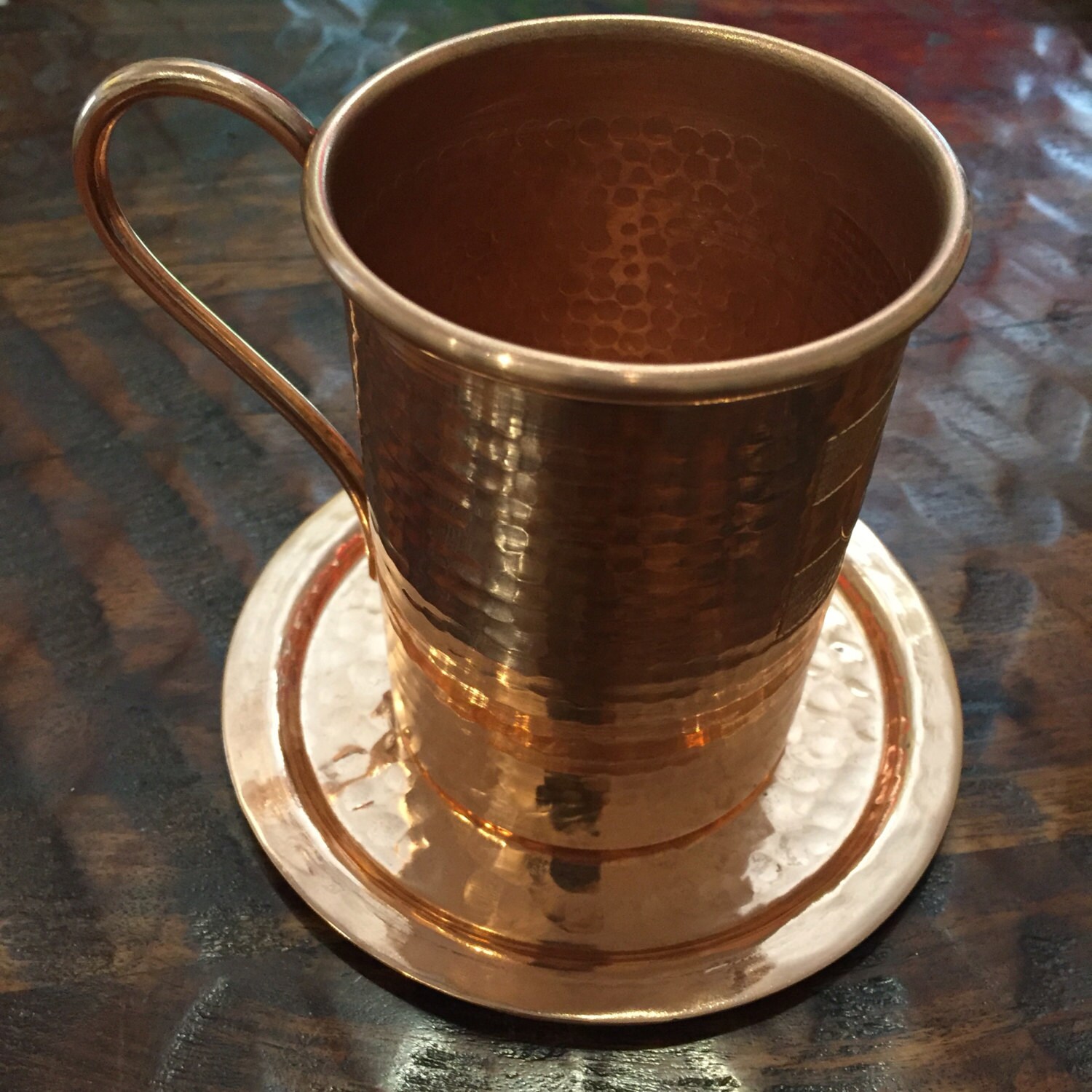 Set of 4 Hammered Copper Coasters