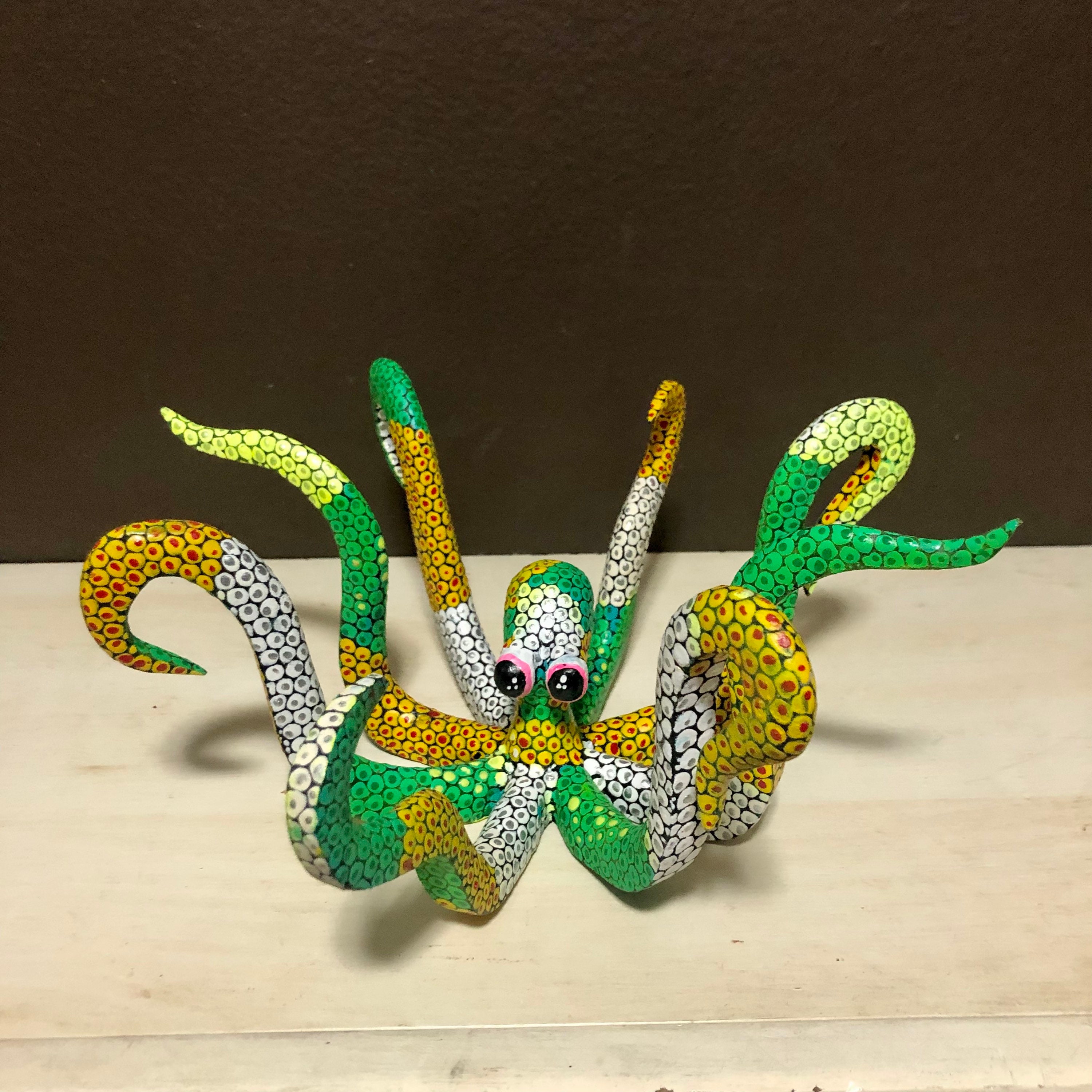 Alebrije Octopus Wood Carving by Esperanza Martinez from Oaxaca, Mexico.